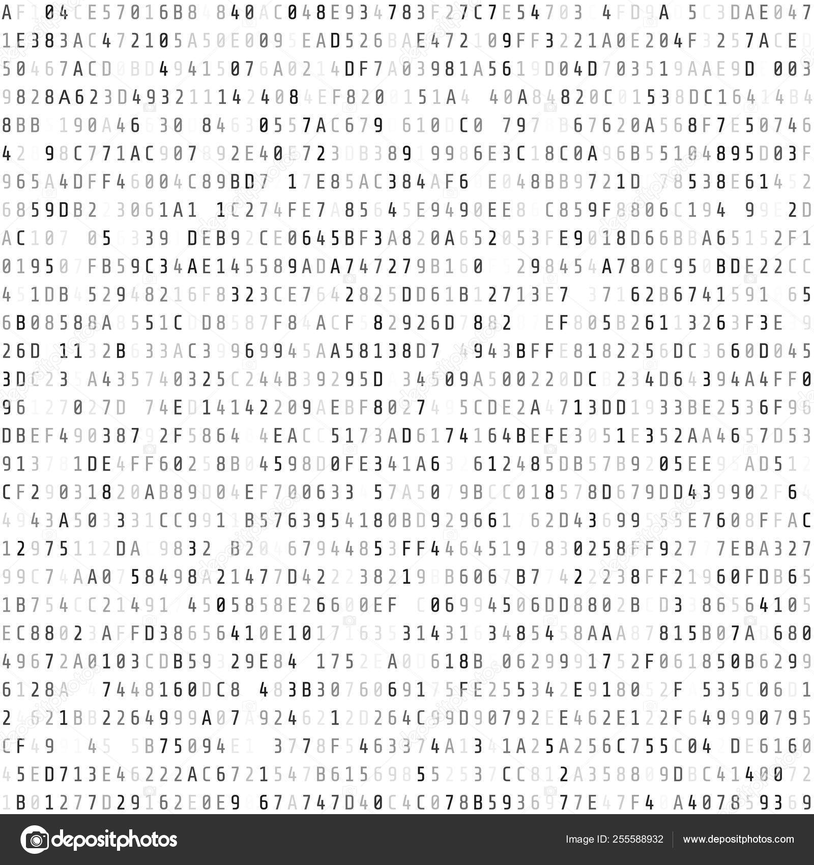 Hex code stream. Abstract digital data element. Matrix background ...