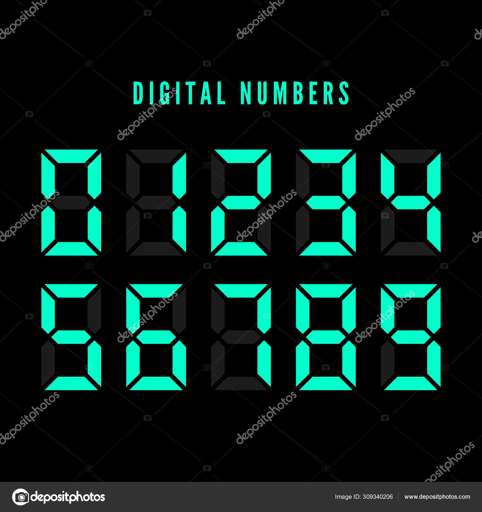 Numbers Digital Stock Illustration