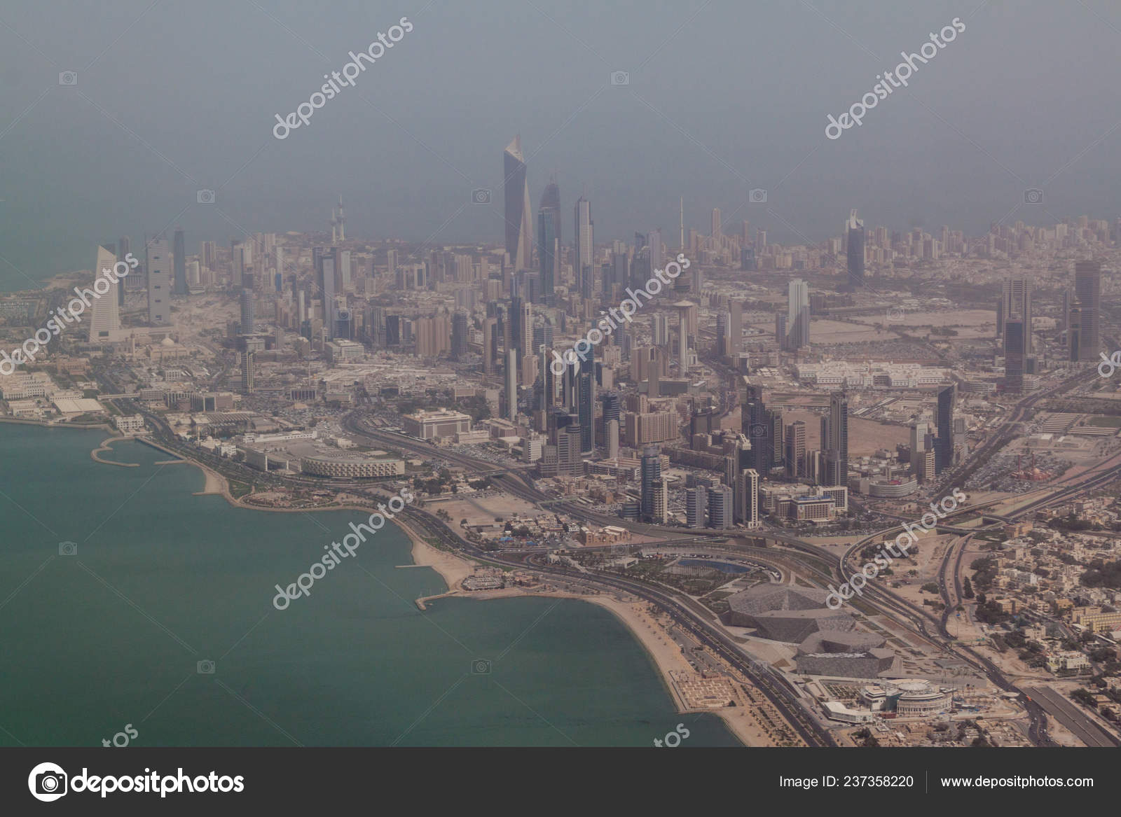 Kuwait city aerial view | Aerial View Kuwait City — Stock Photo ...
