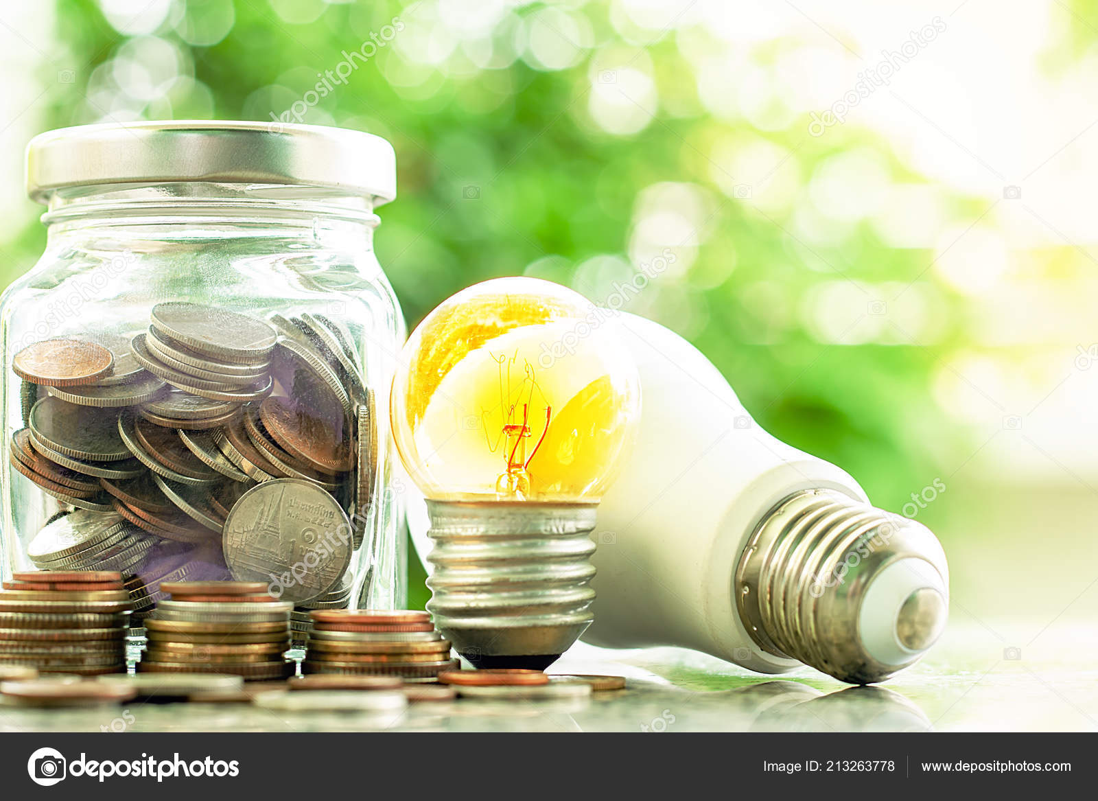 Green Light Bulb Money