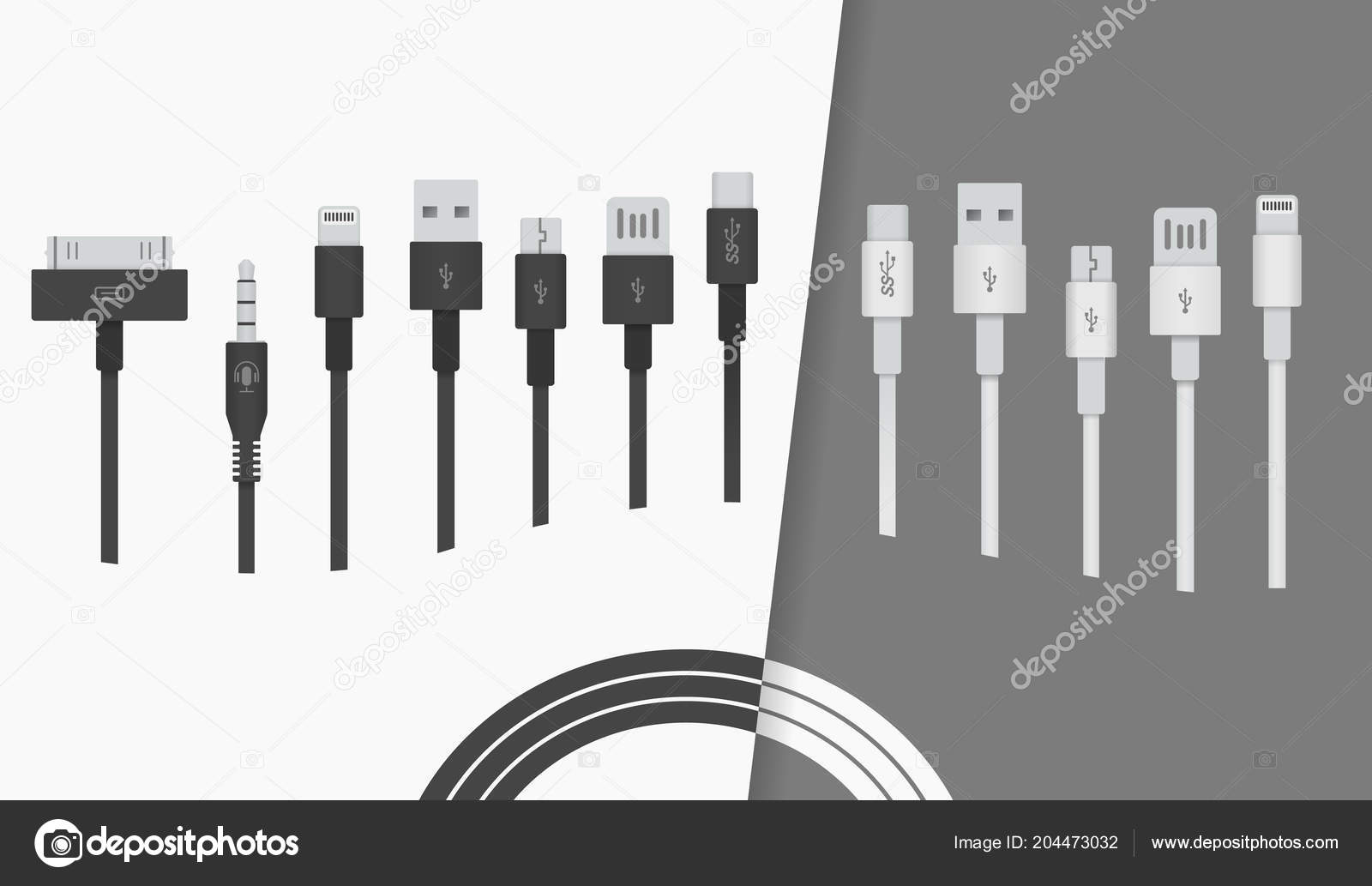 Smartphone connectors designed in two colors Stock Vector Image by ...