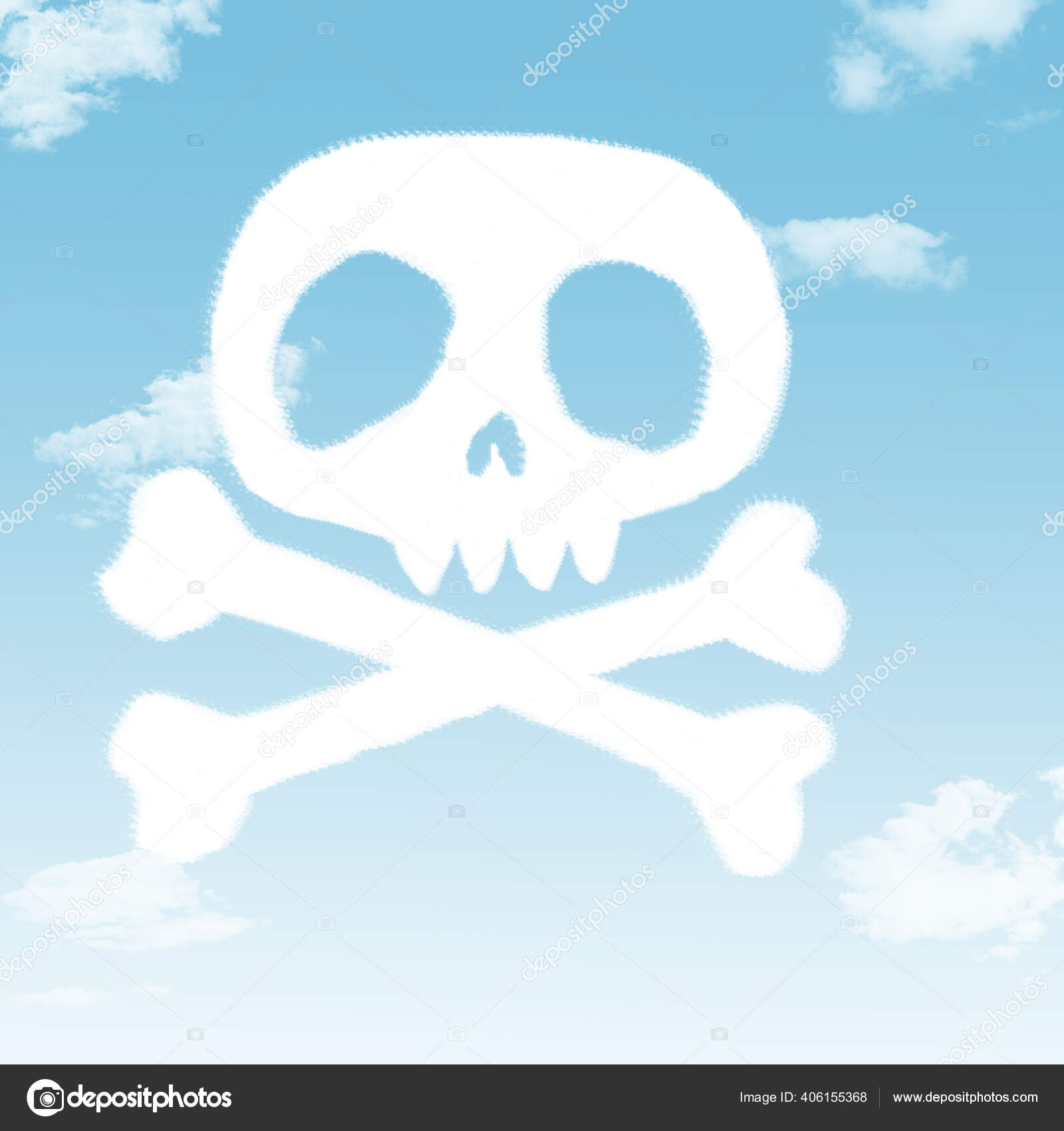 Skull Cloud Shape Concept Halloween Stock Illustration by ©paisan191 ...