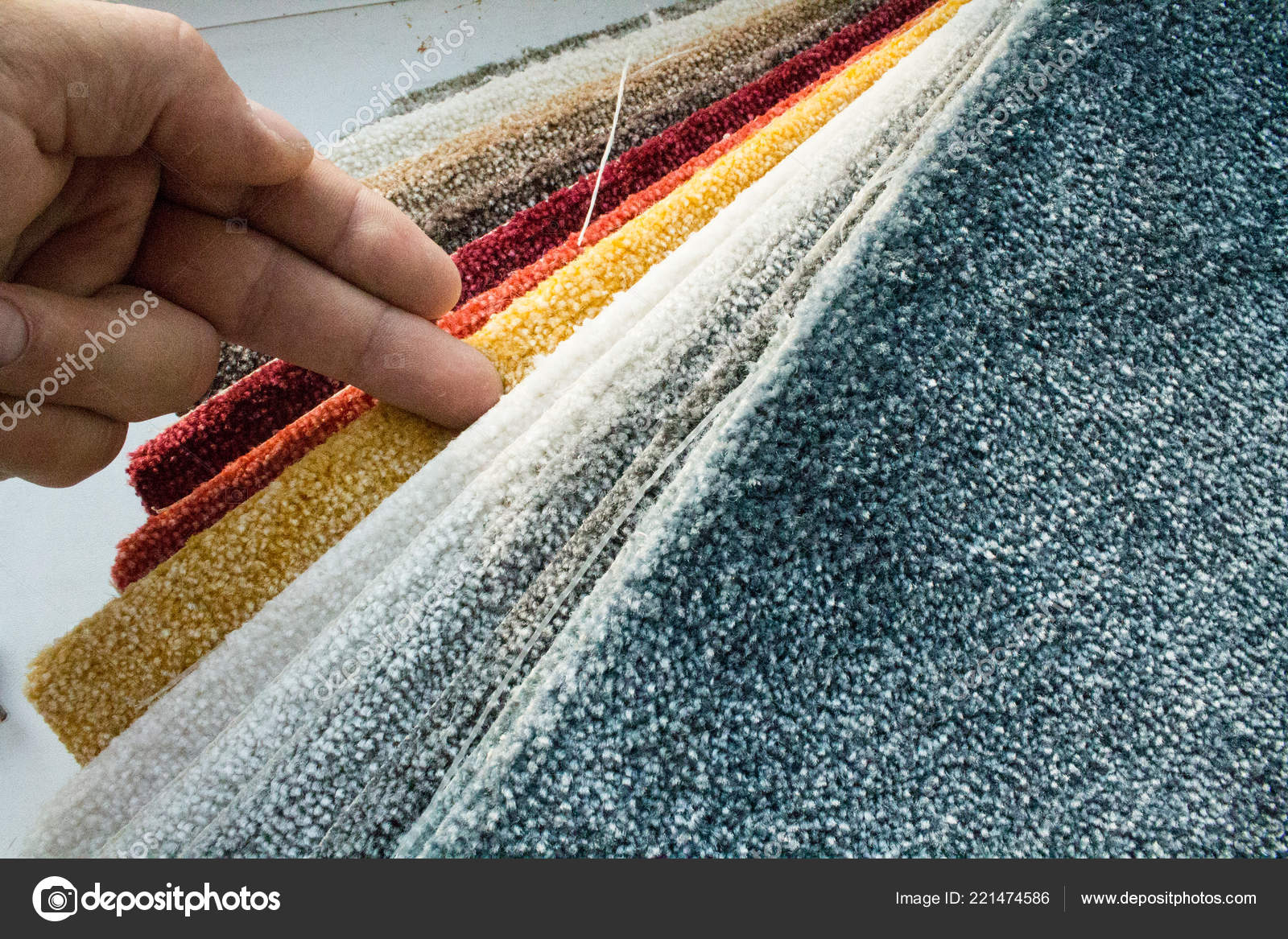 Carpet Samples Carpet Laying Floor Room Examples Varieties — Stock ...