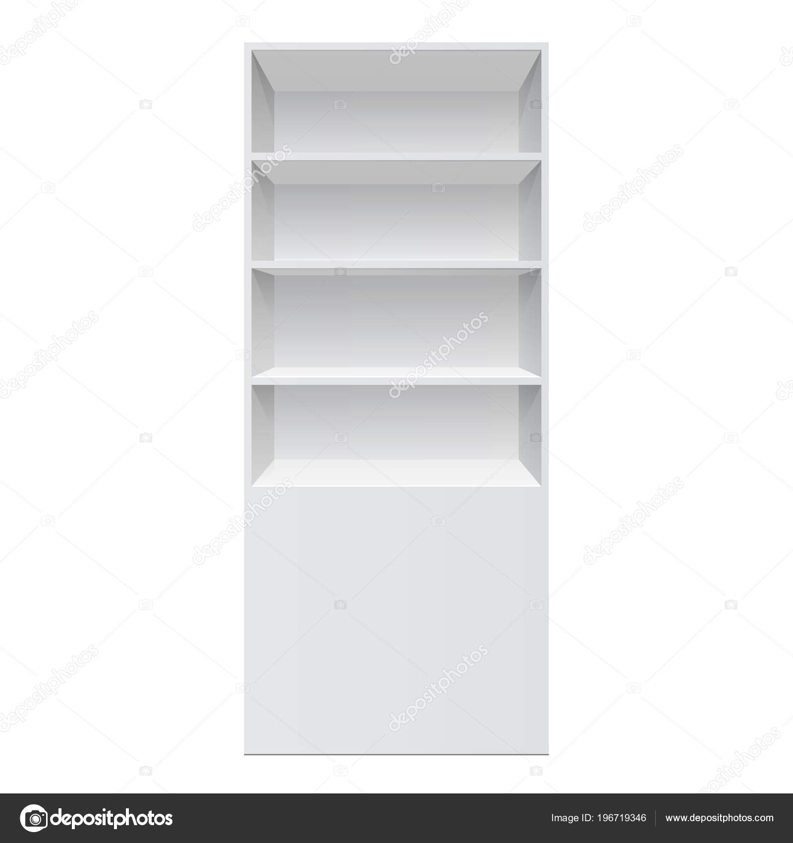 Showcase Display Retail Shelf Rack Front View Isolated White Background ...