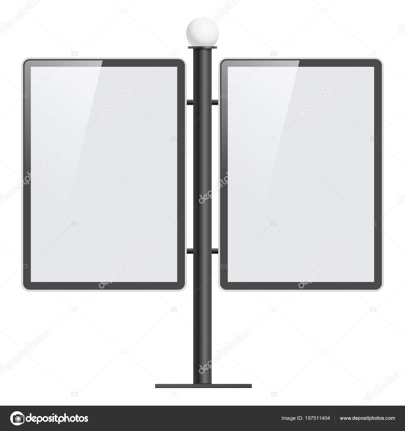 Realistic Vector Light Box Template White Background Stock Vector by ...