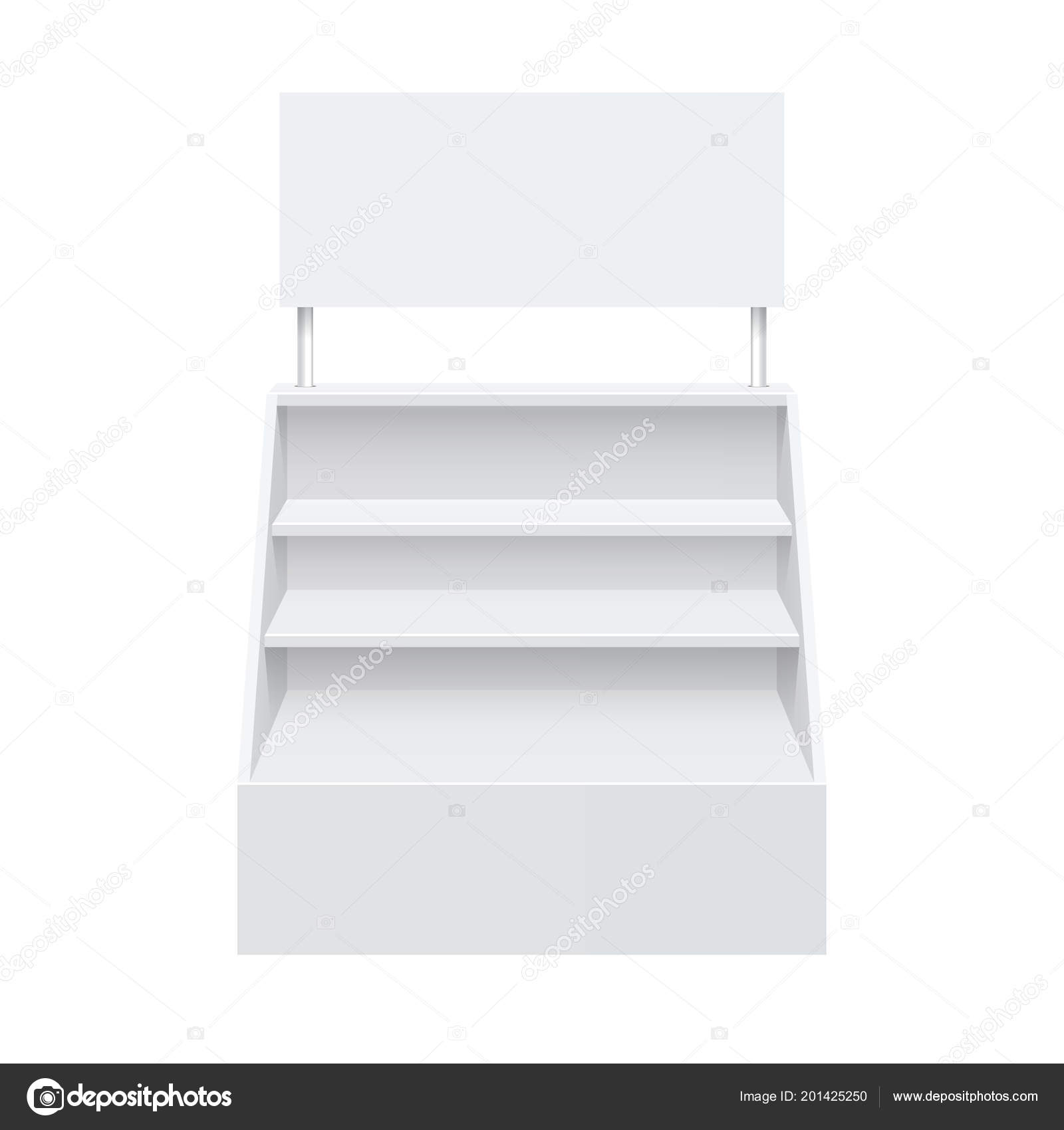 Promotion Counter Retail Trade Stand Isolated White Background Mockup ...