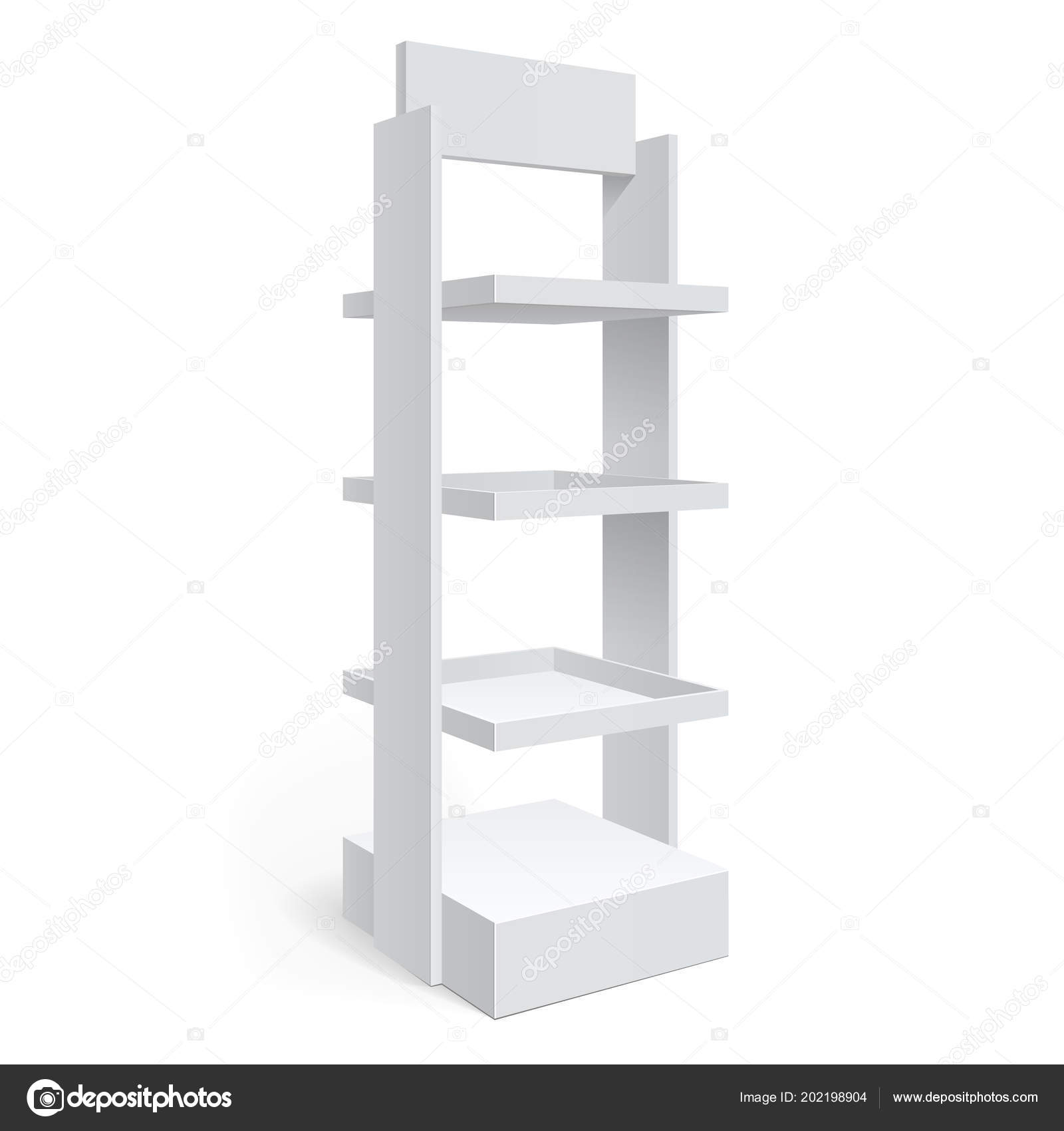 Promotion Counter Retail Trade Stand Isolated White Background Mockup ...