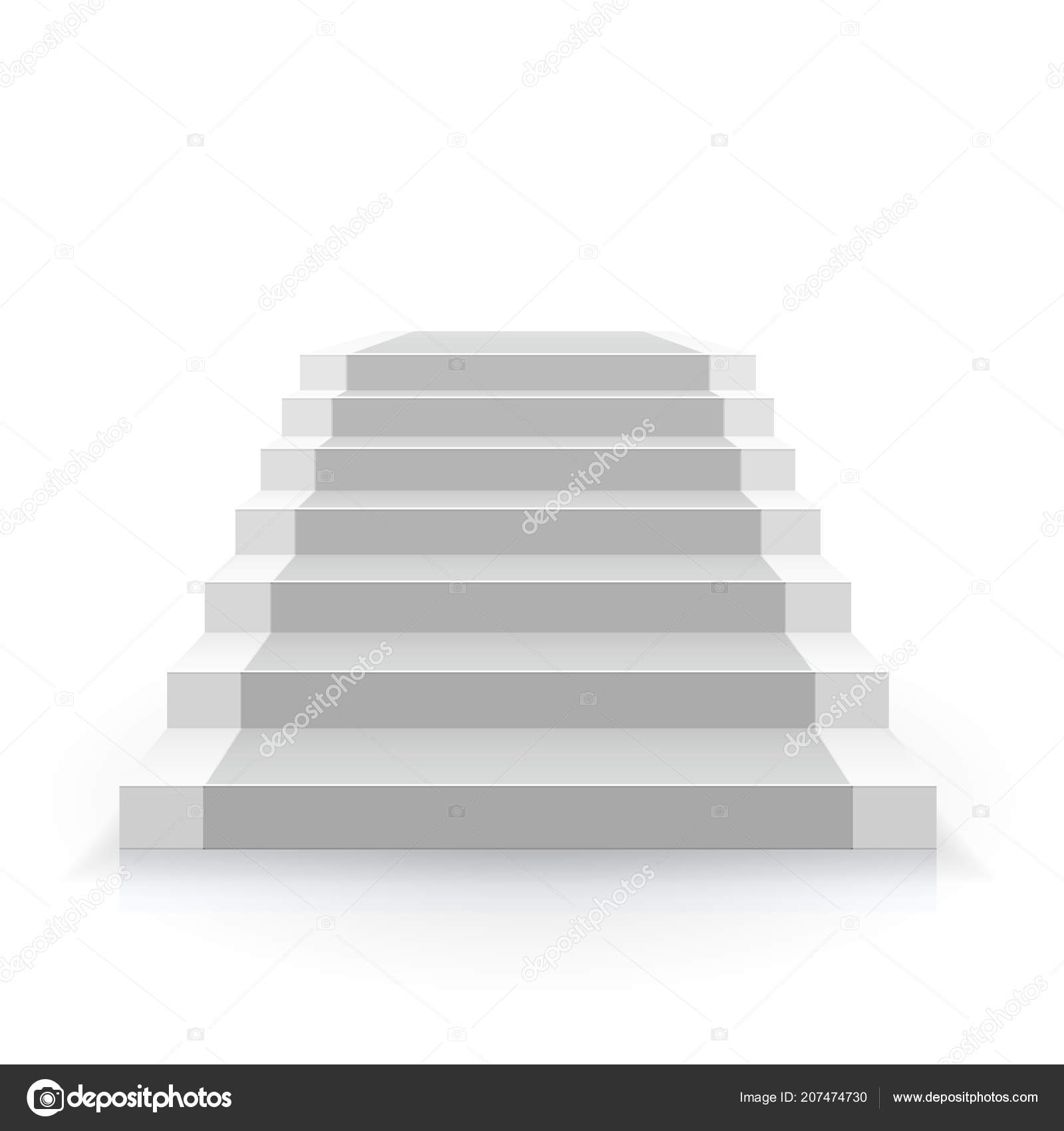 White Stair Front View Staircase Interior Illustration Vector Stock ...