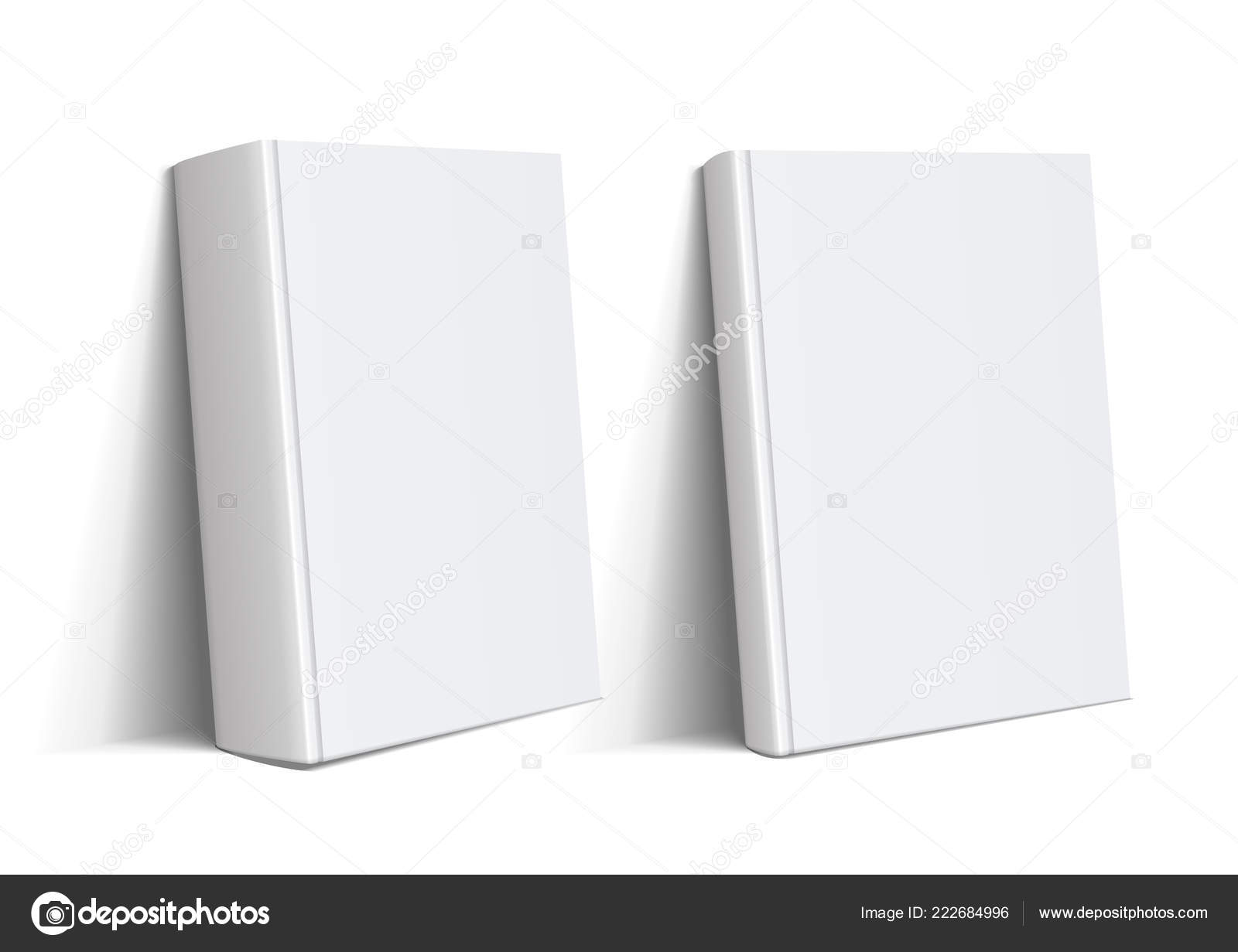 Thick Thin Books White Color Blank Book Cover Vector Illustration Stock ...