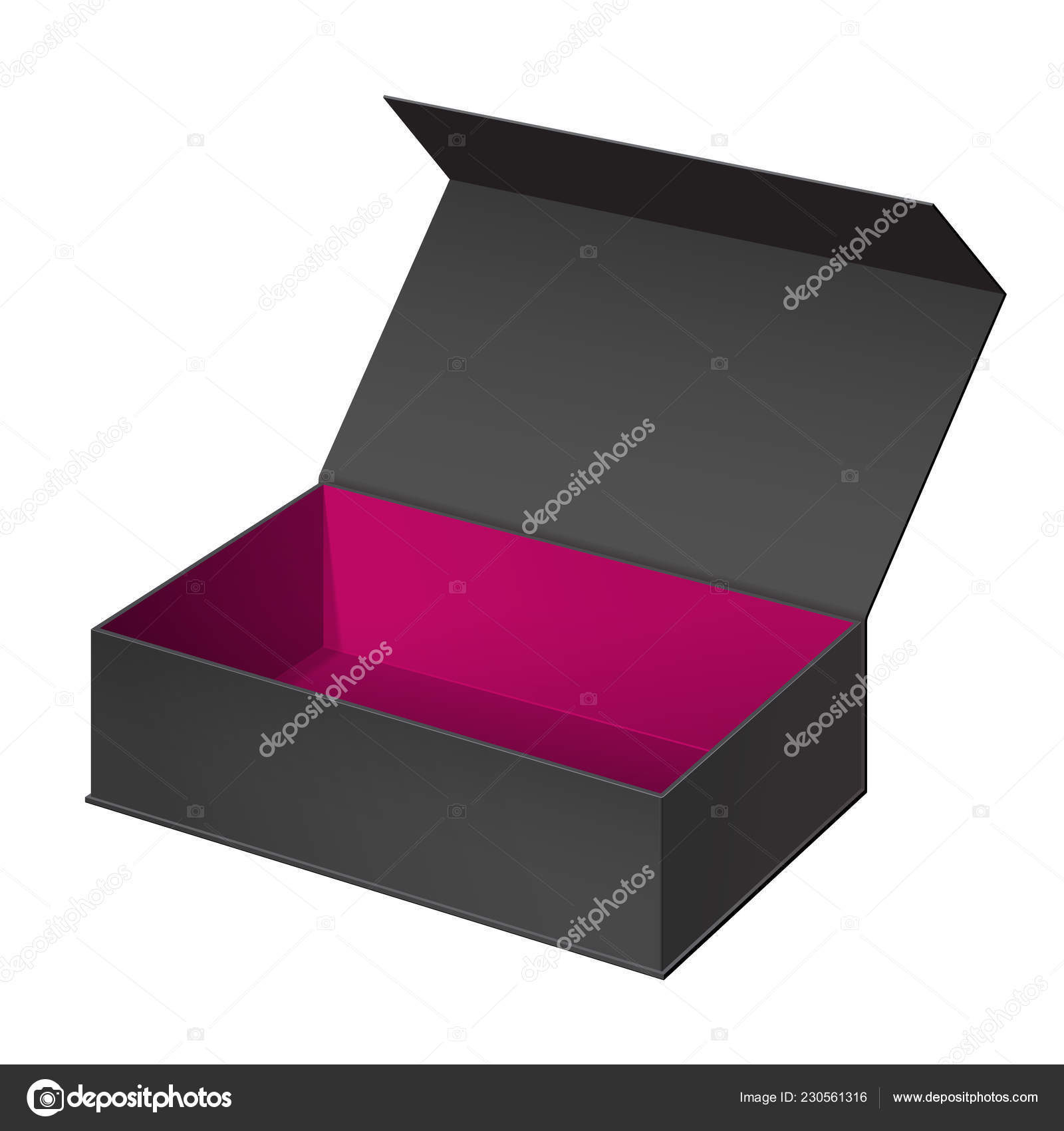 Realistic Black Open Package Box Software Electronic Device Other ...