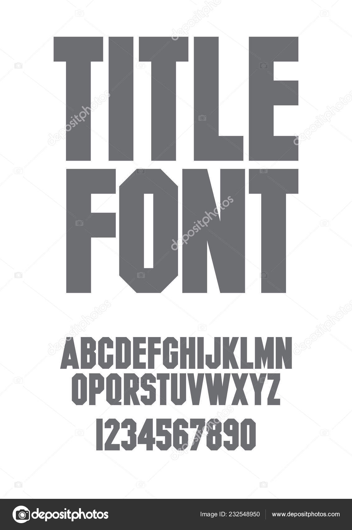 Alfabeto Tipográfico Chopped Type Serif Font Letras Números Ilustración ...