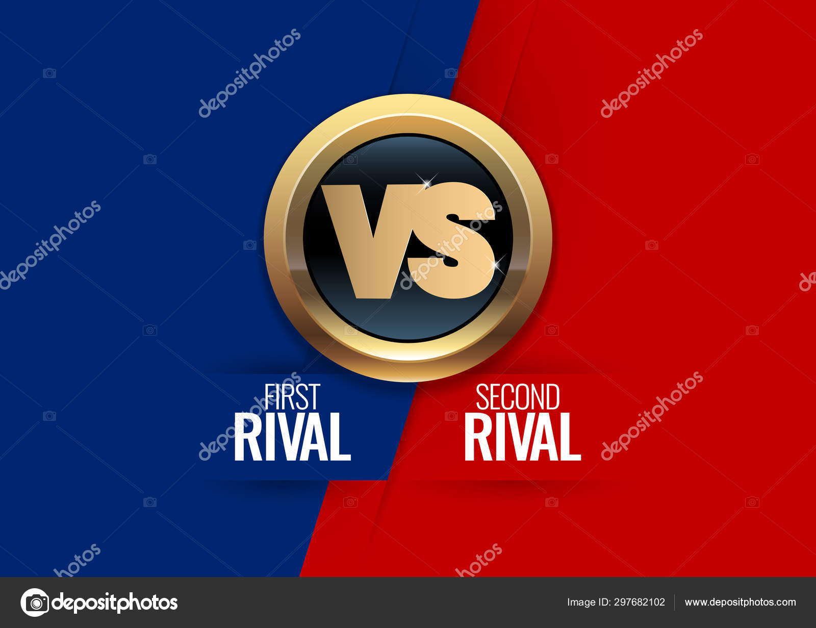 Versus sign. gold 3d symbol. Stock Vector Image by ©Sooolnce #297682102