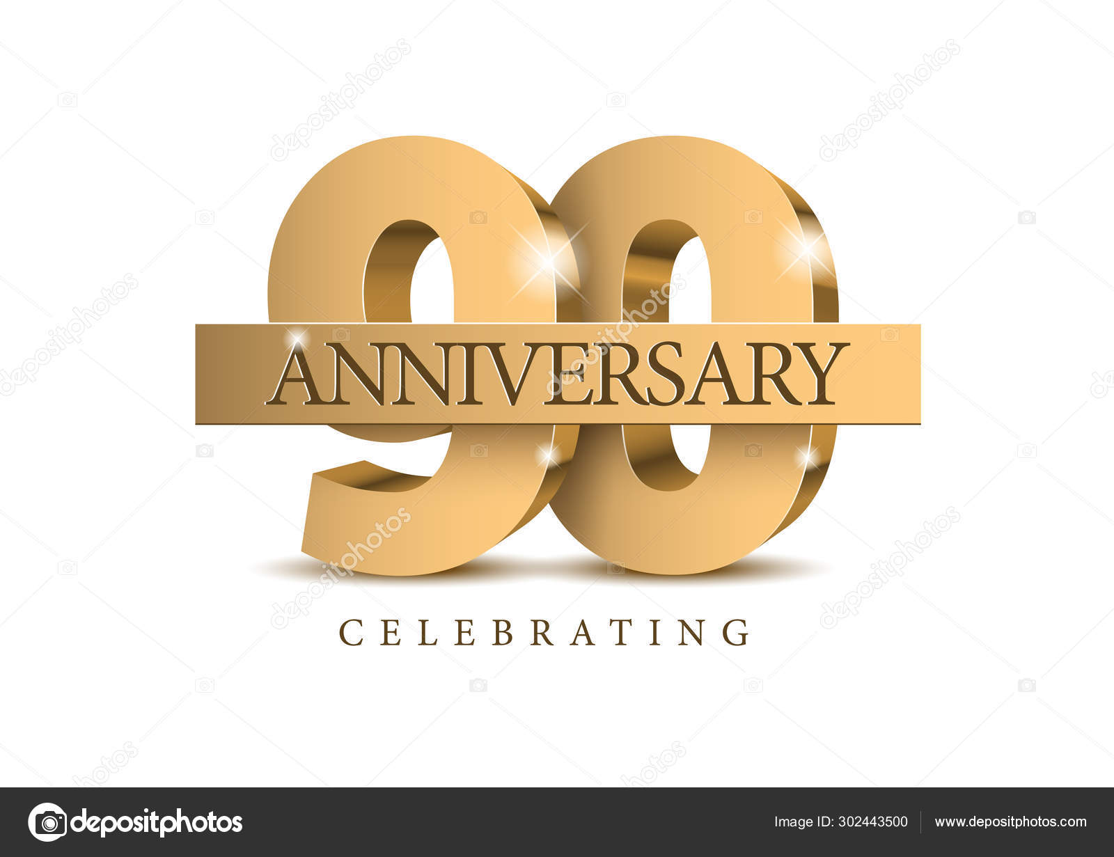 Anniversary 90. gold 3d numbers. Stock Vector Image by ©Sooolnce #302443500