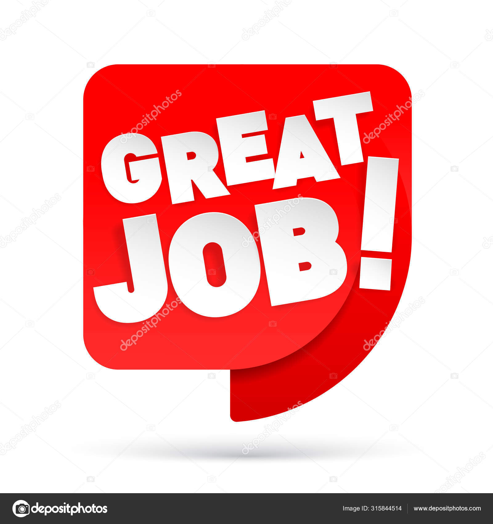 Good job Red 3d realistic paper speech bubble. Stock Vector by ... Good job Red 3d realistic paper speech bubble. Stock Vector by ...
