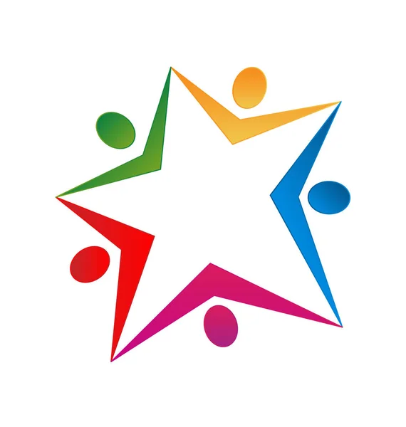 Teamwork colored books logo vector — Stock Vector © Glopphy #29010477