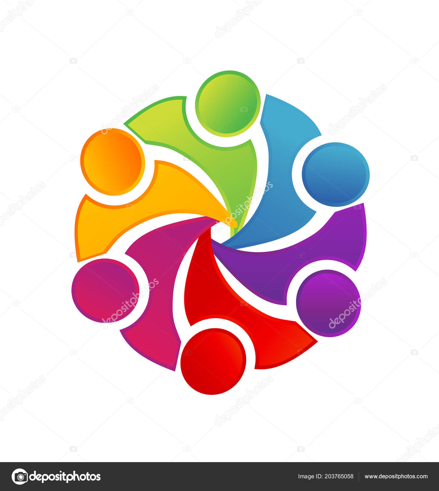 Teamwork colorful circle group art vector logo Stock Vector Image by ...