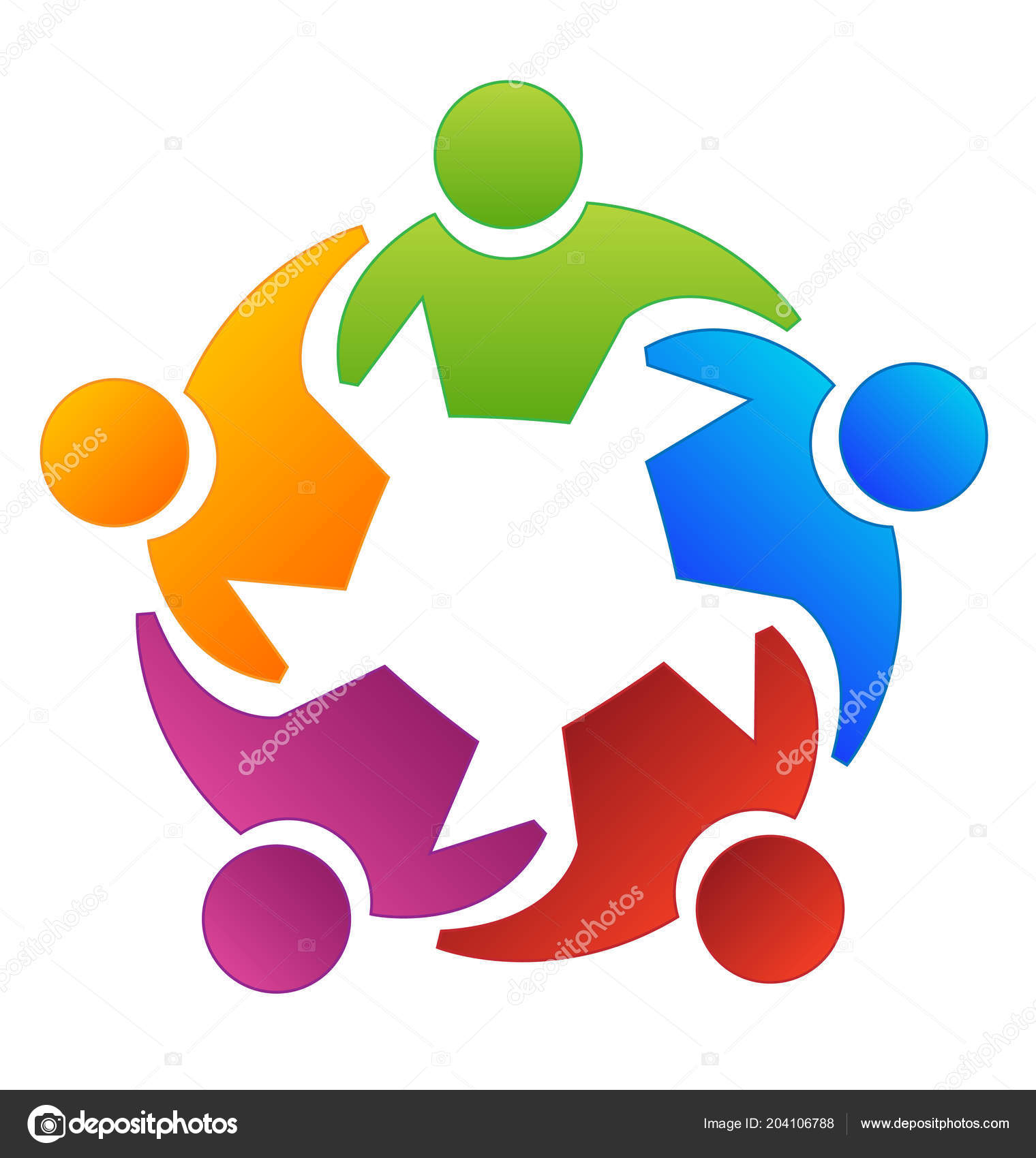 Teamwork group people working together vector logo Stock Vector by ...
