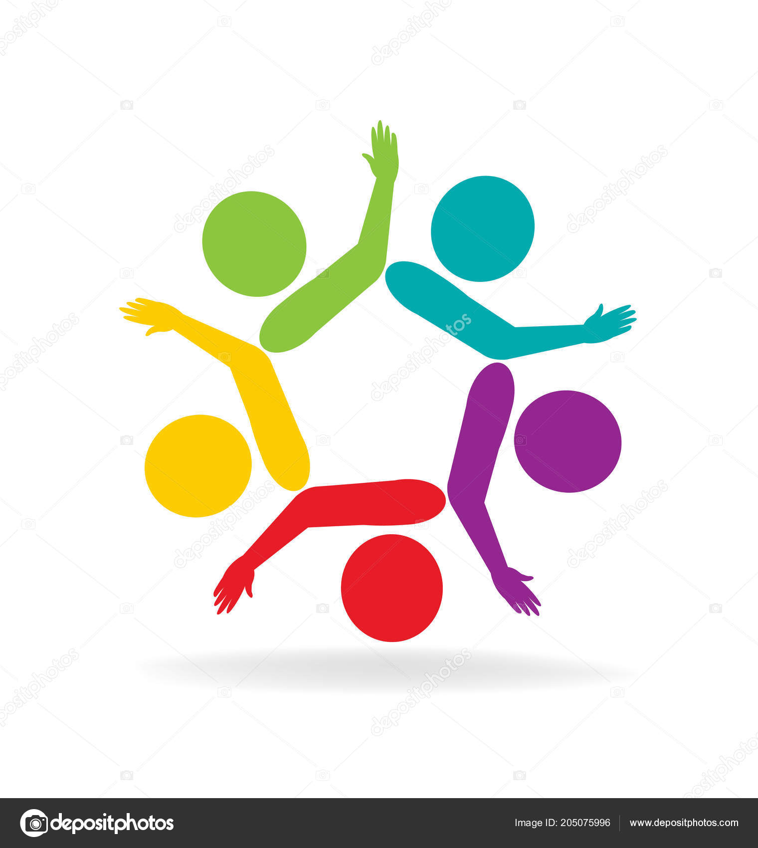 Teamwork helpful support people. Vector logo symbol Stock Vector Image ...