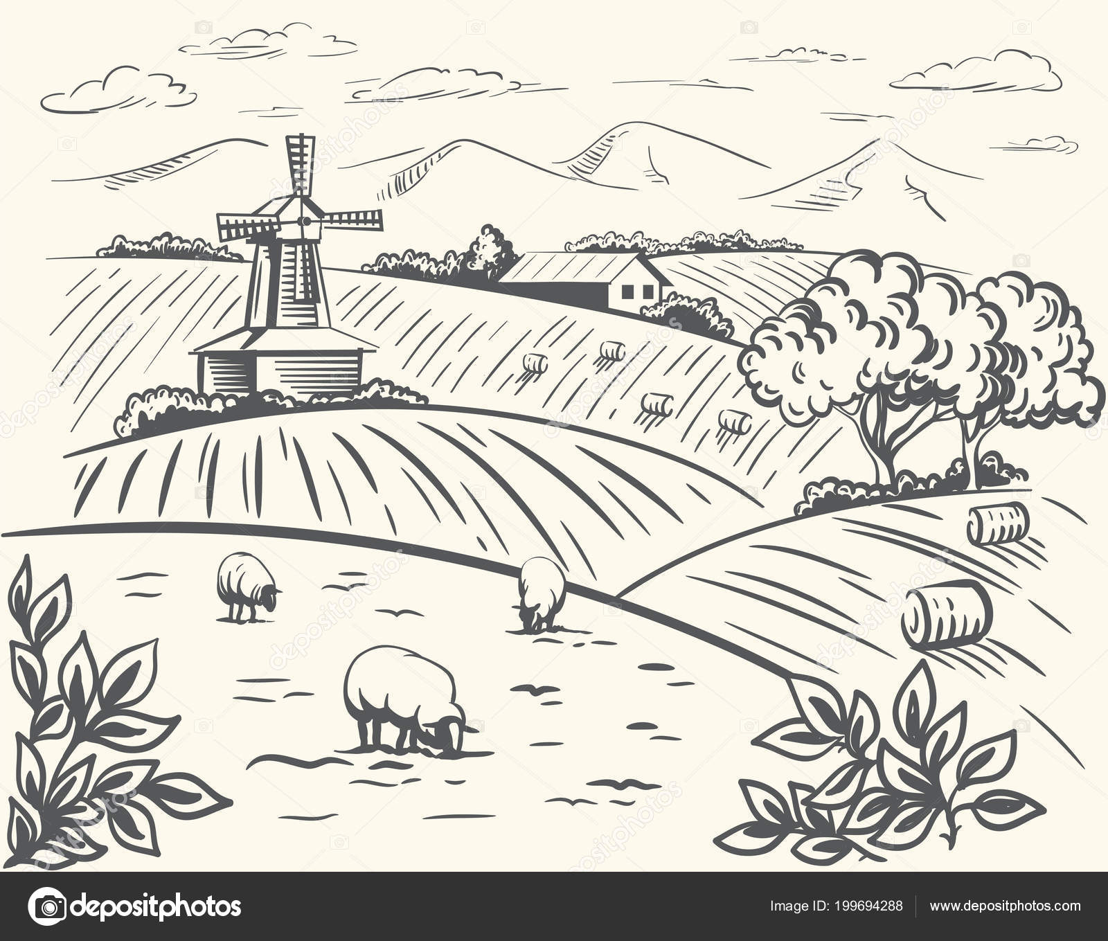 Farmland Drawing