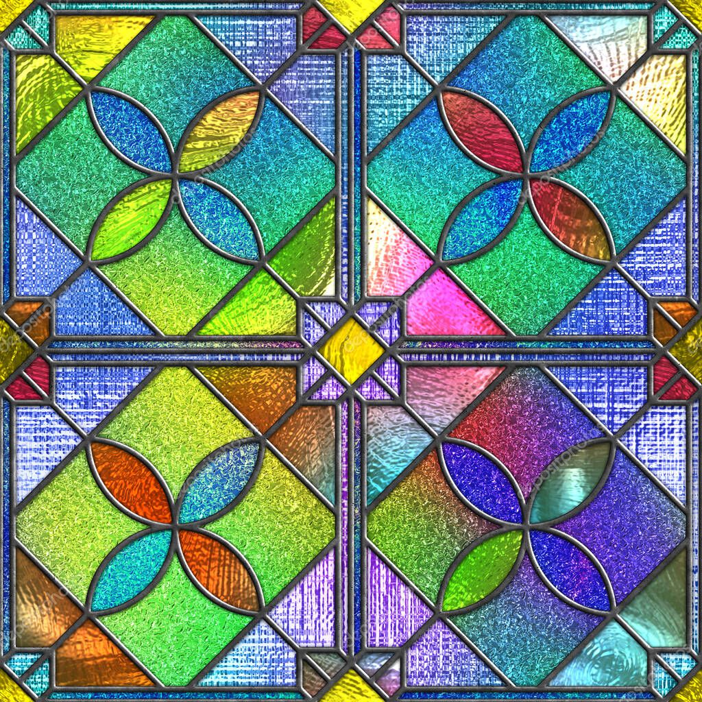 Vidrieras de textura sin costura con patrón geométrico para ventana ...