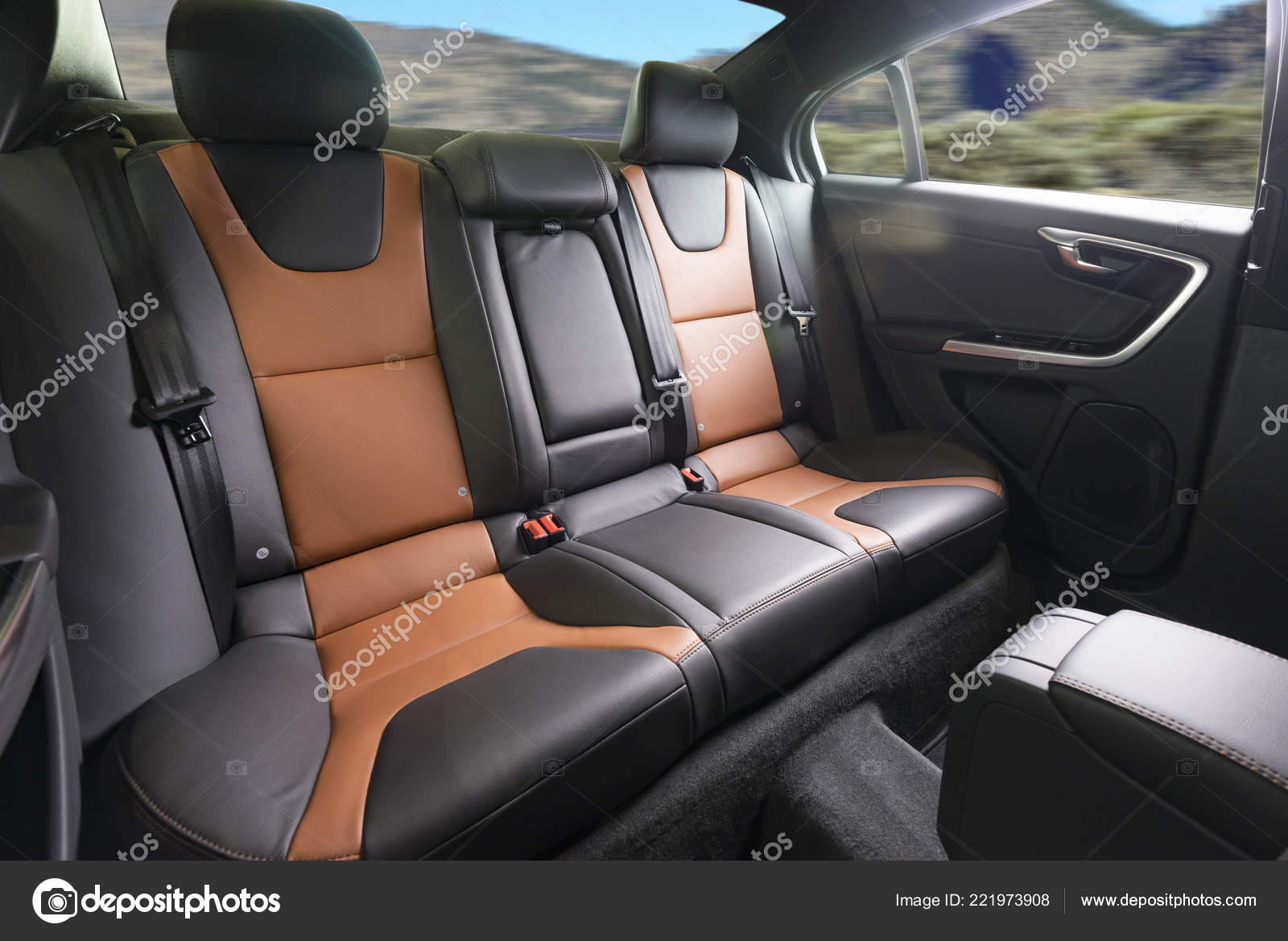 Back Passenger Seats Modern Luxury Car Frontal View — Stock Photo ...