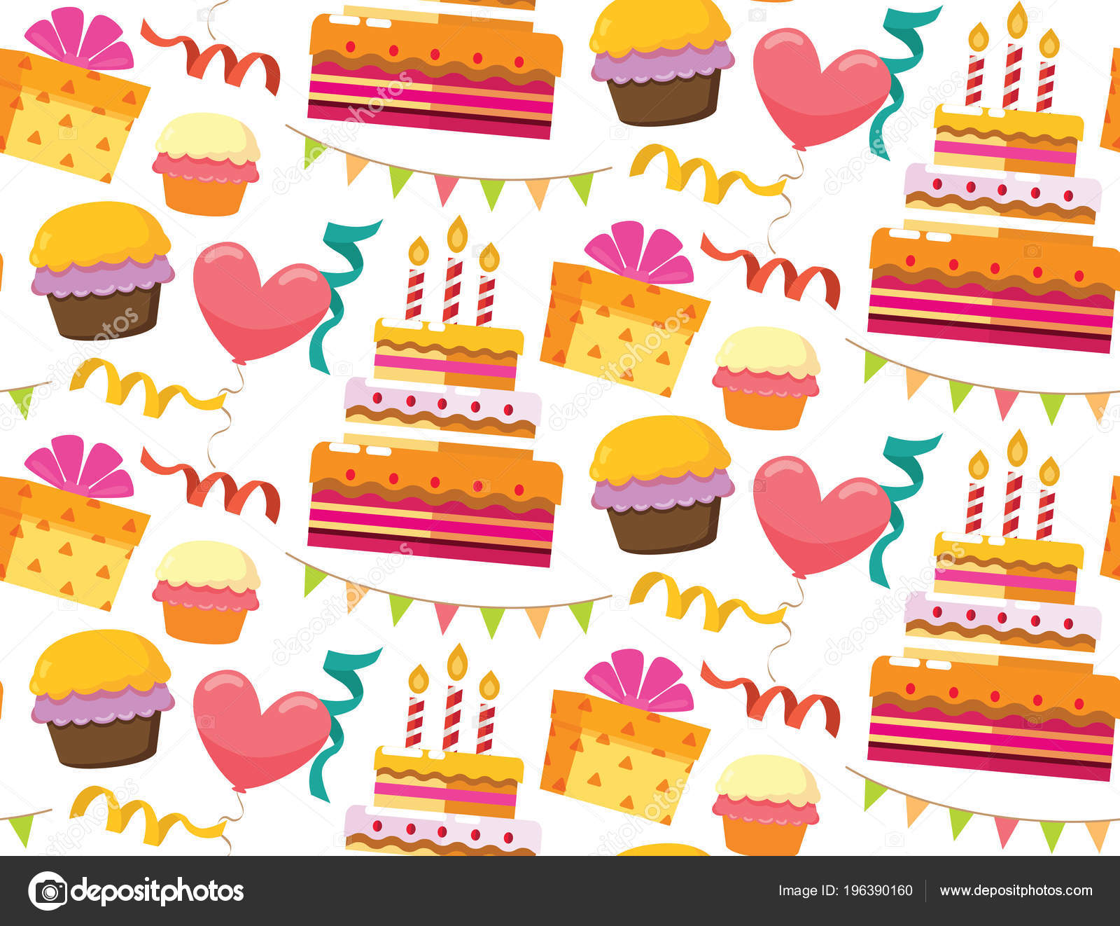 Happy Birthday Vector Color Pattern Stock Vector by ©jane55 #196390160