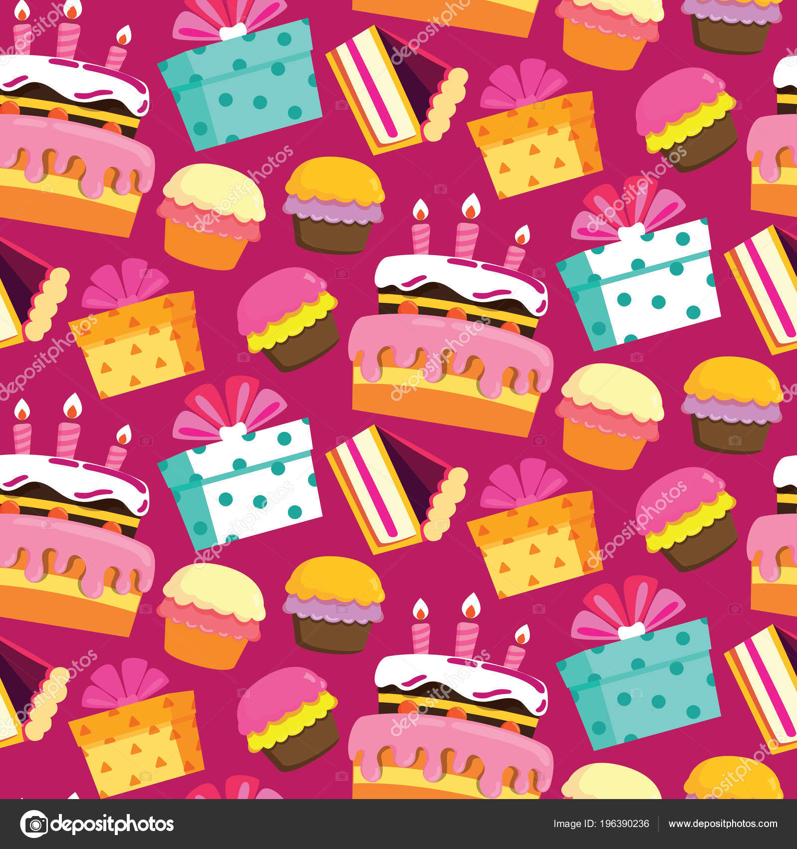 Happy Birthday Vector Color Pattern Stock Vector Image by ©jane55 ...
