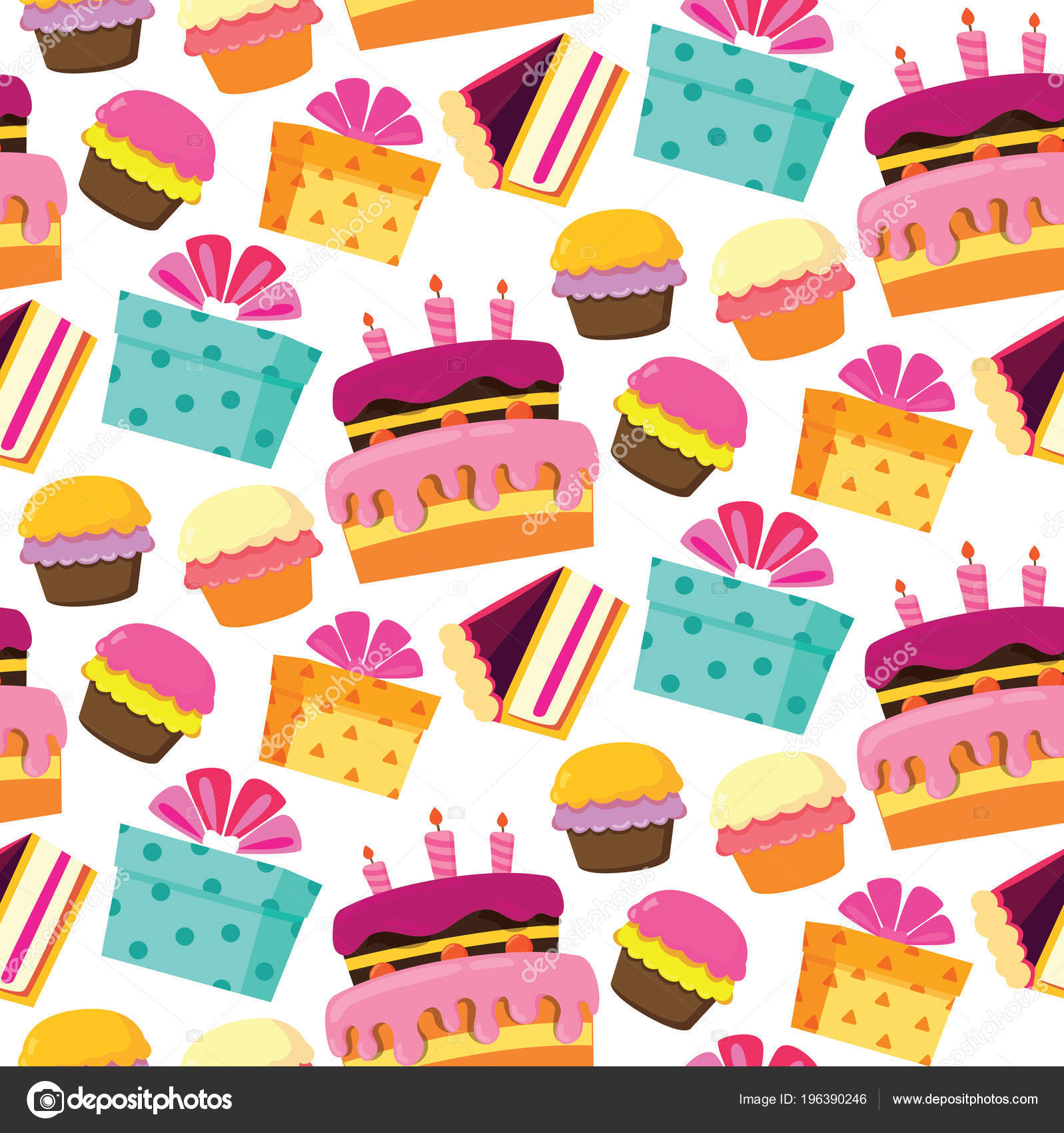 Happy Birthday Vector Color Pattern Stock Vector Image by ©jane55 ...