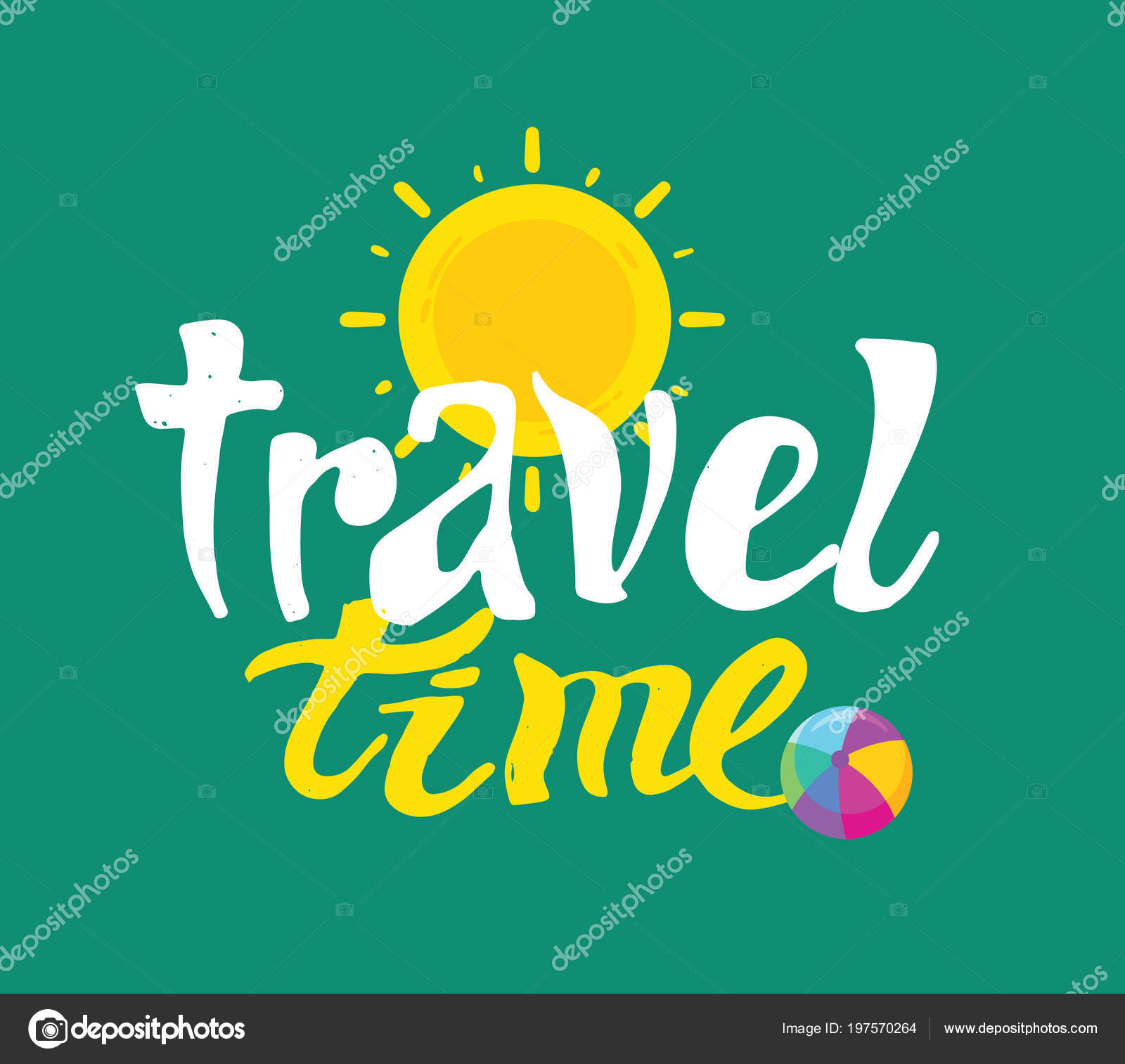 Banner Tiempo Viaje Letras Dibujadas Mano Vector de stock #197570264 de ...