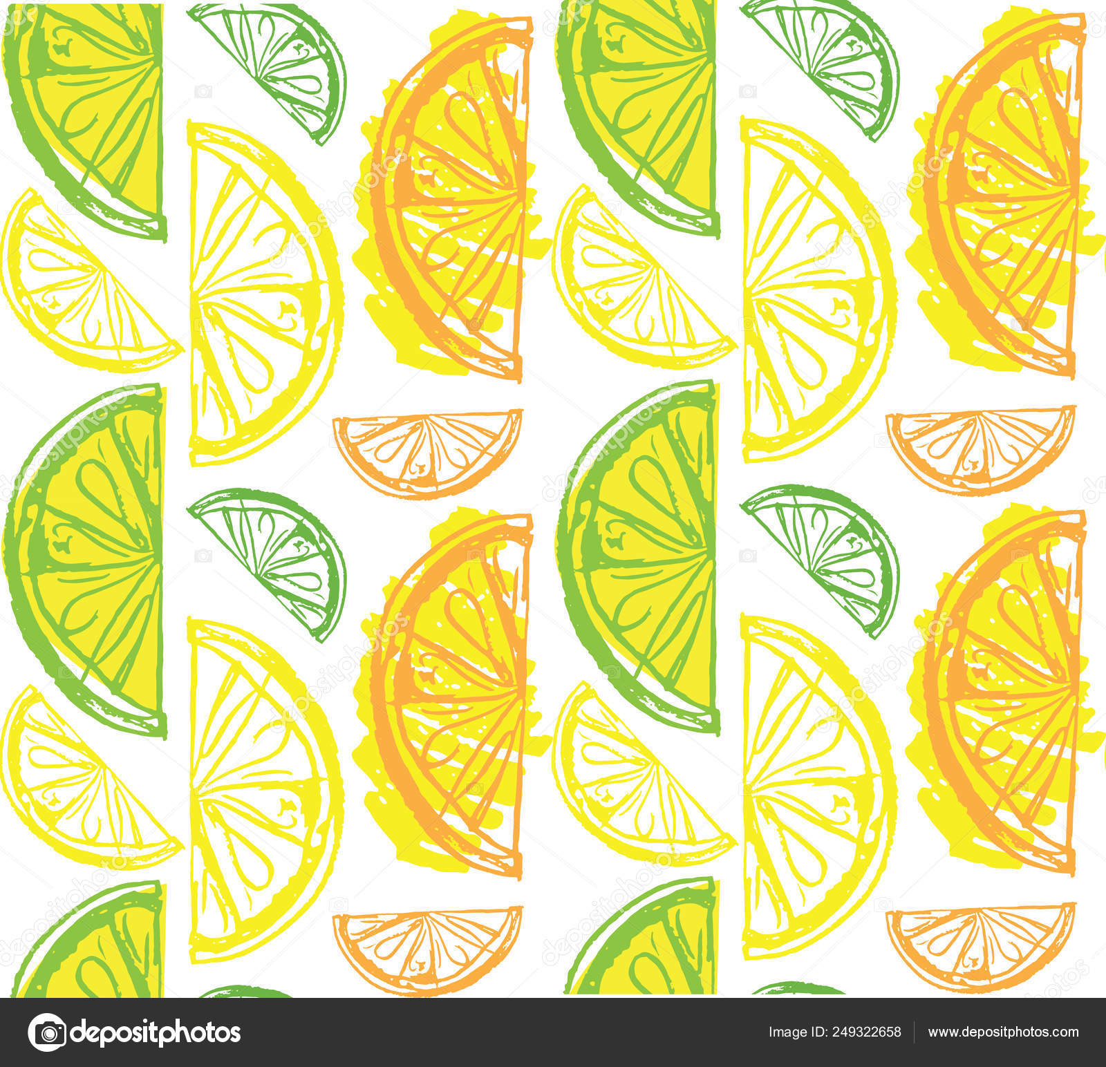 Hand Drawn Doodle Citrus Pattern Background Stock Vector by ©jane55 ...