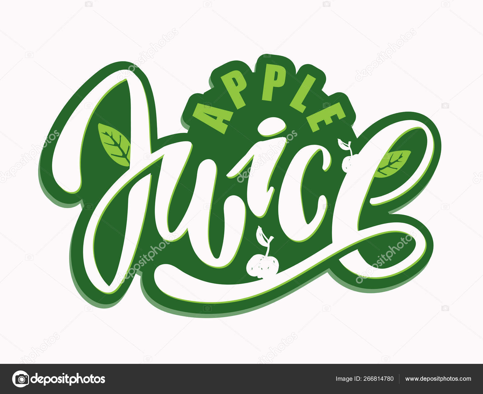 Juice Fresh Cute Lettering Label Art Banner Poster Stock Vector Image ...