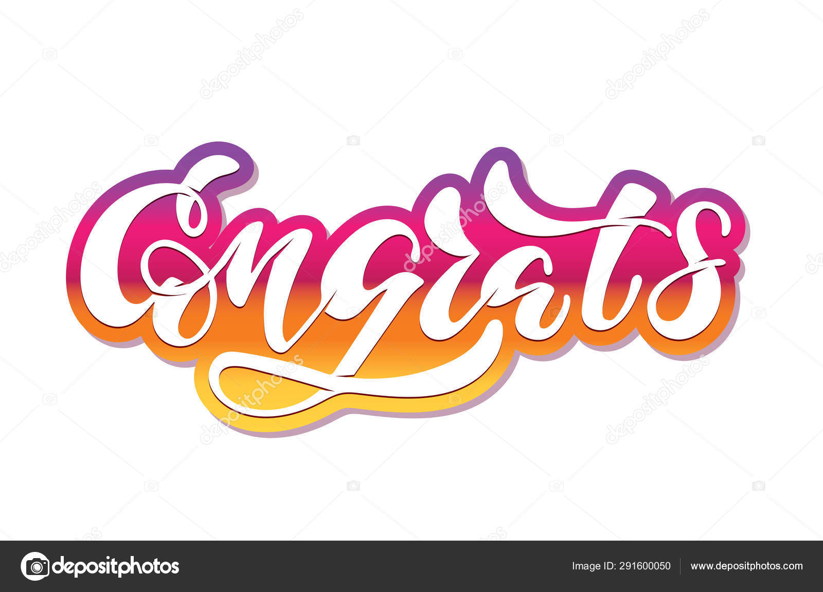 Hand Sketched Congrats Lettering Typography Drawn Art Sign Motivational ...