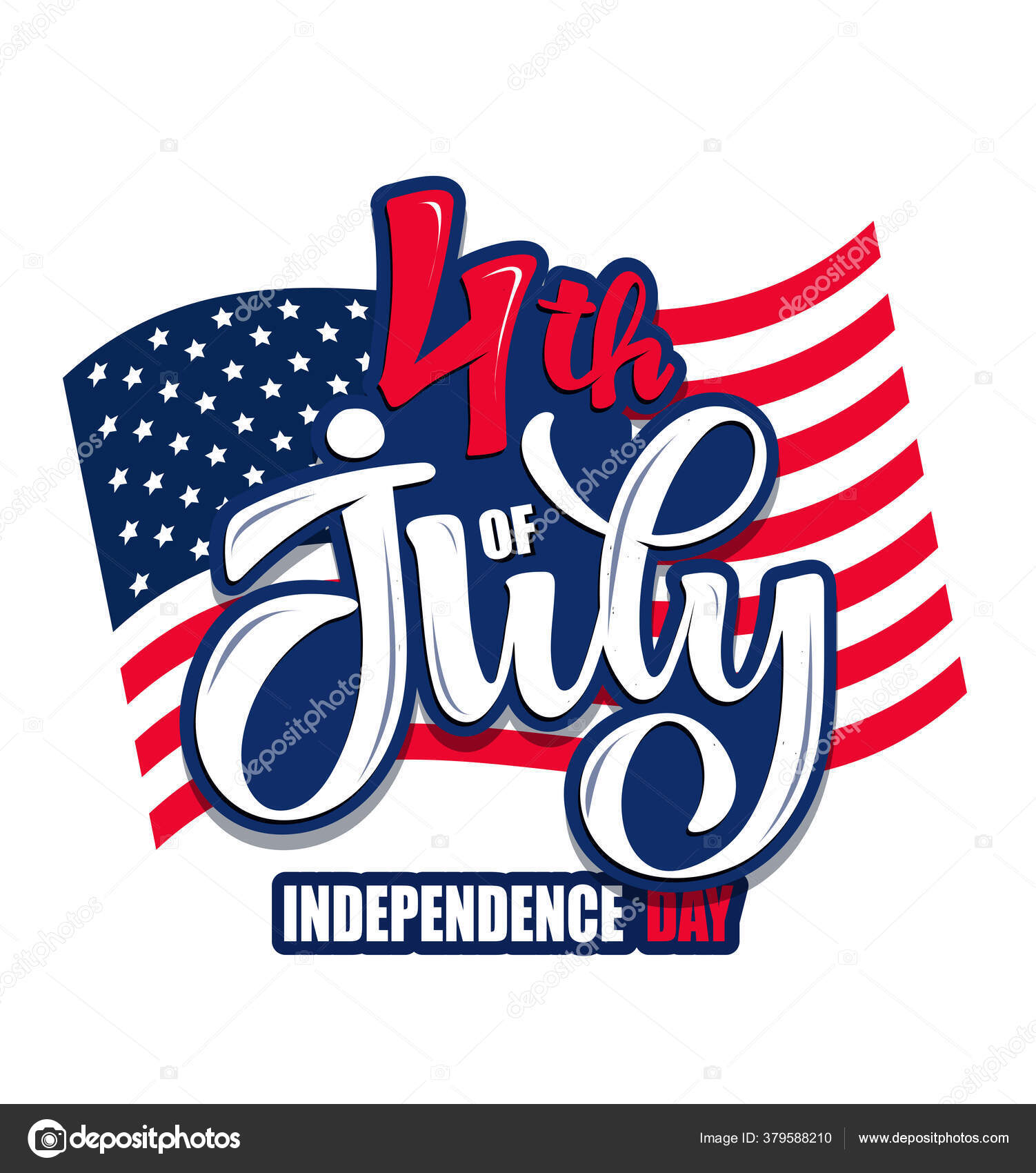 Happy 4Th July Independence Day Usa Cute Hand Drawn Doodle Stock Vector ...