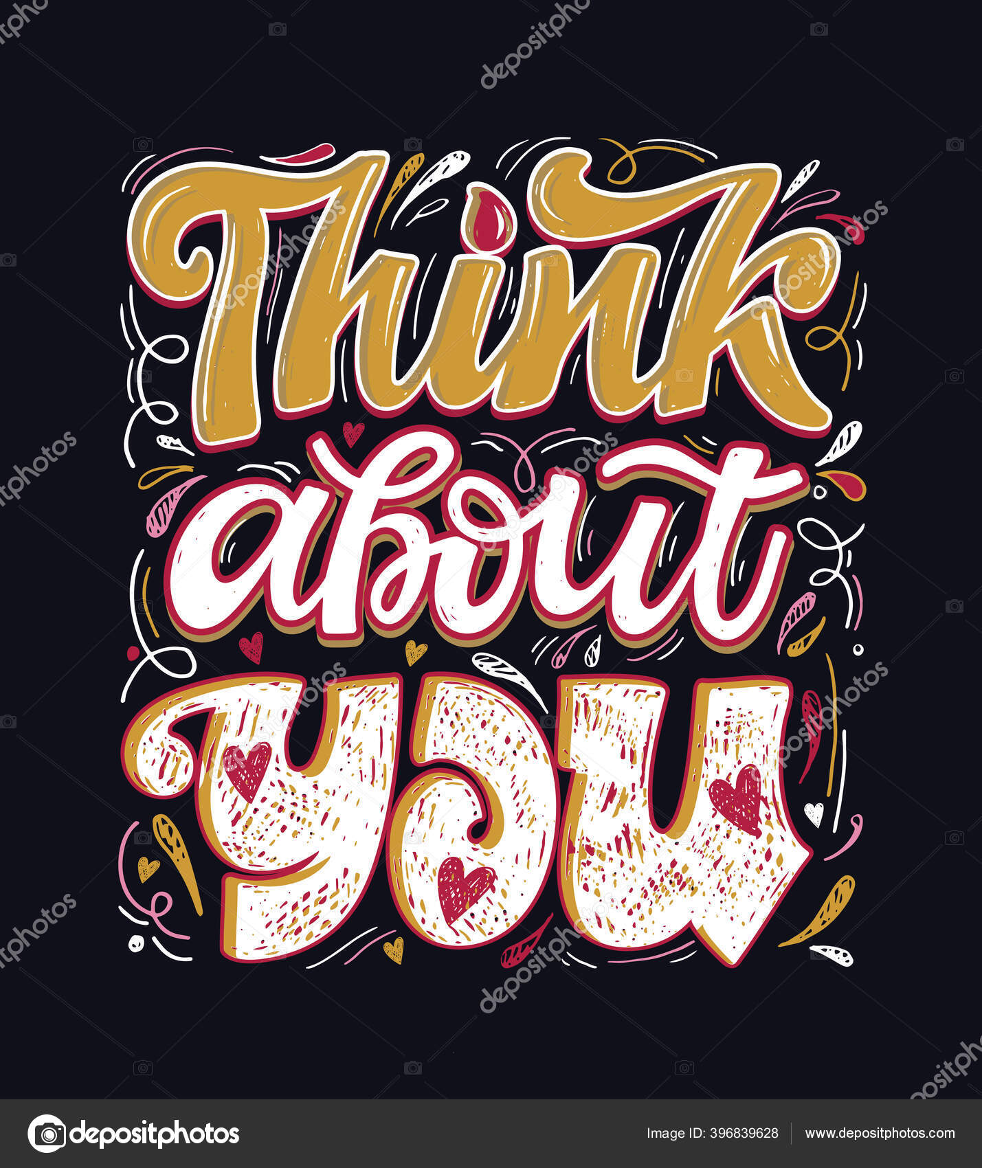 Motivación Tierna Mano Dibujado Letra Cita Arte Letras Para Postal Vector de stock #396839628 de ...