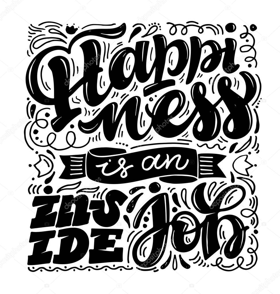 Inspiración lindo cartel de letras dibujadas a mano. Arte de letras ...