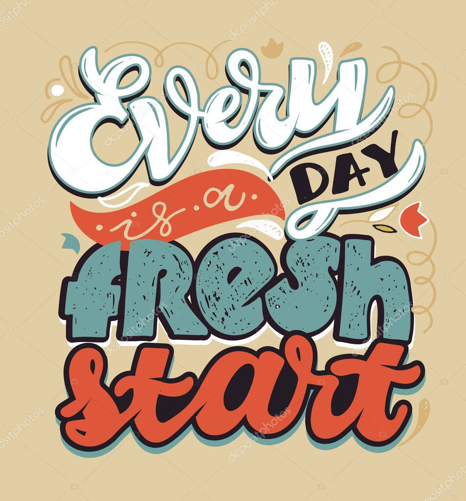 Inspiración lindo cartel de letras dibujadas a mano. Arte de letras ...