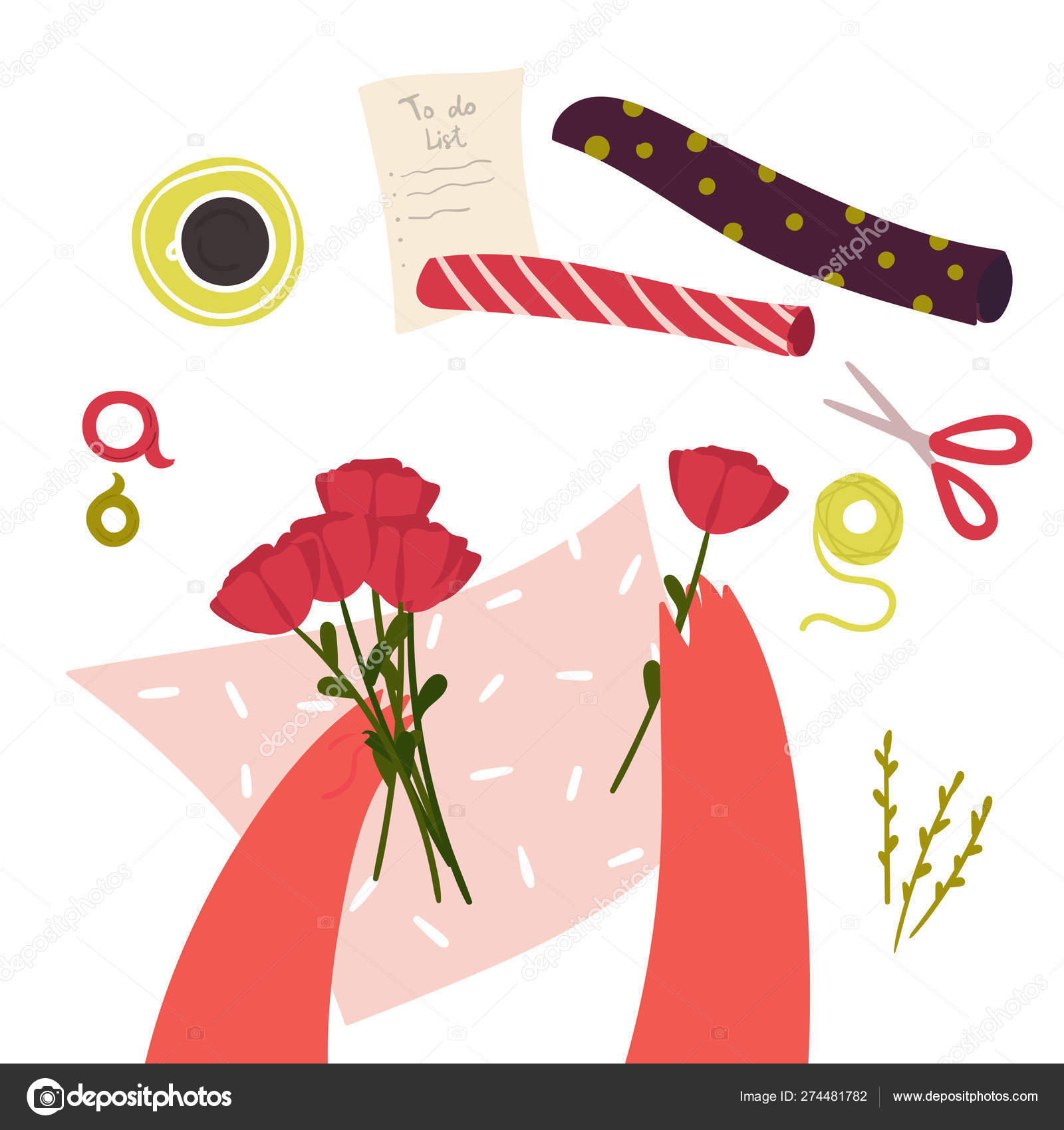 Floristics Hobby and Work. Table with Foam and Tools with Bascket ...