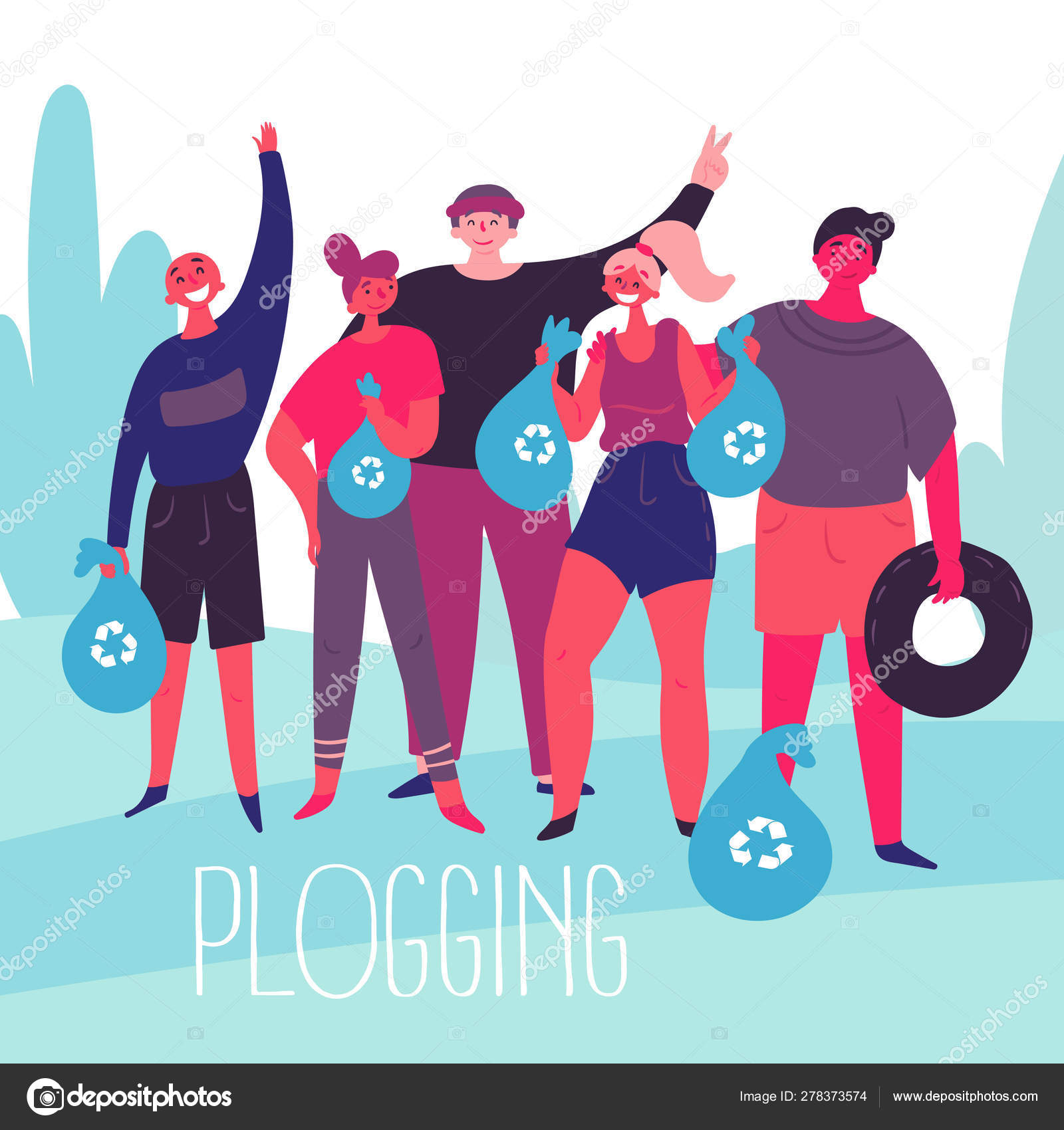 Plogging. Banner. Vector illustration. Stock Vector Image by ©helga ...