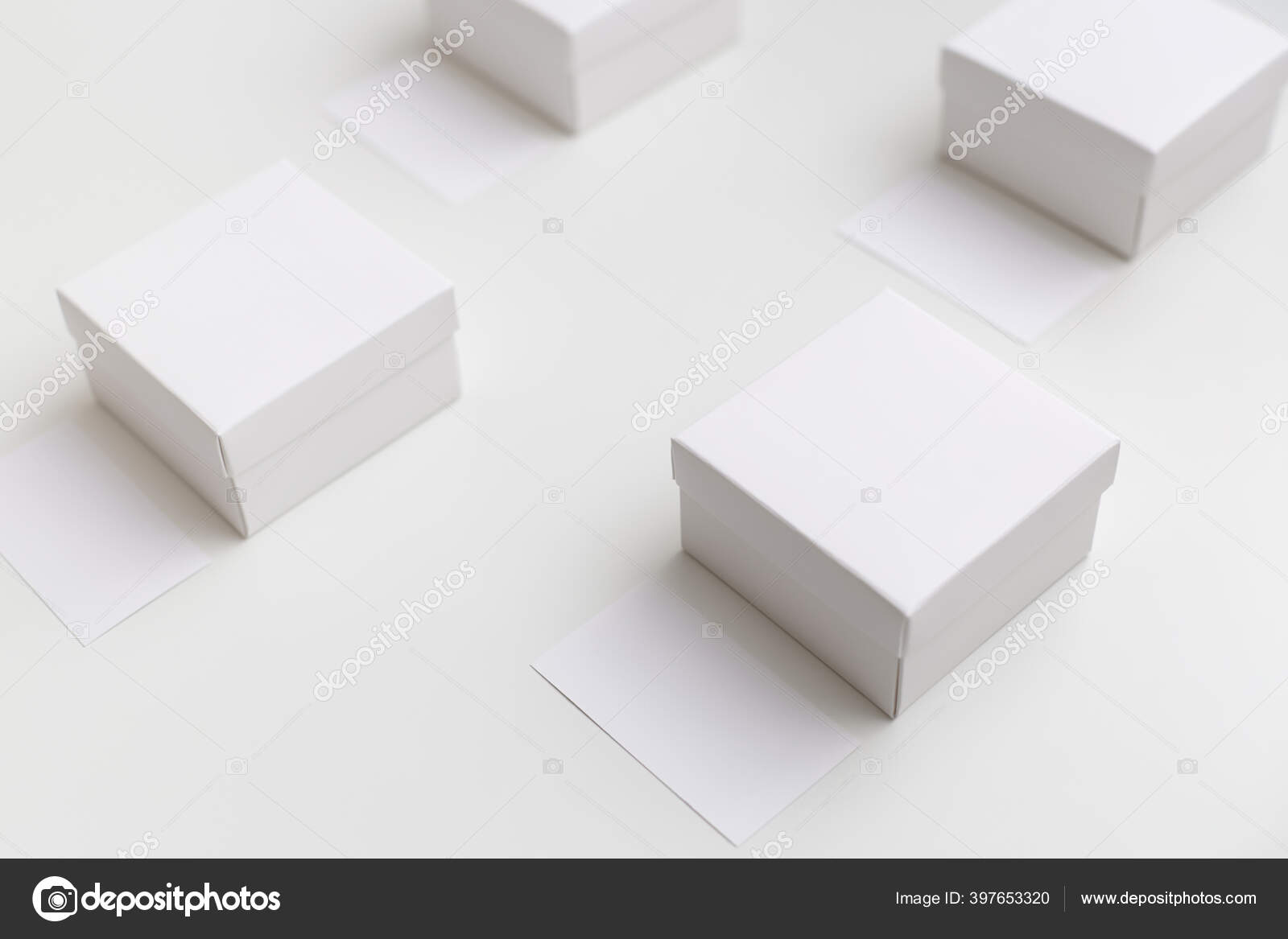 Template Design Presentation White Boxes Business Cards White ...