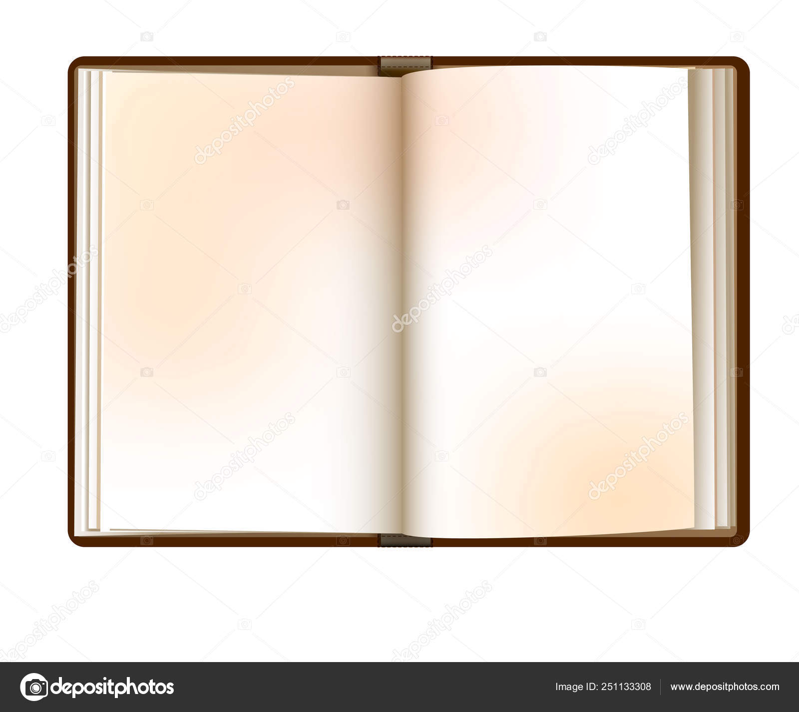 Vintage empty book isolated on the white background, Stock Vector Image ...