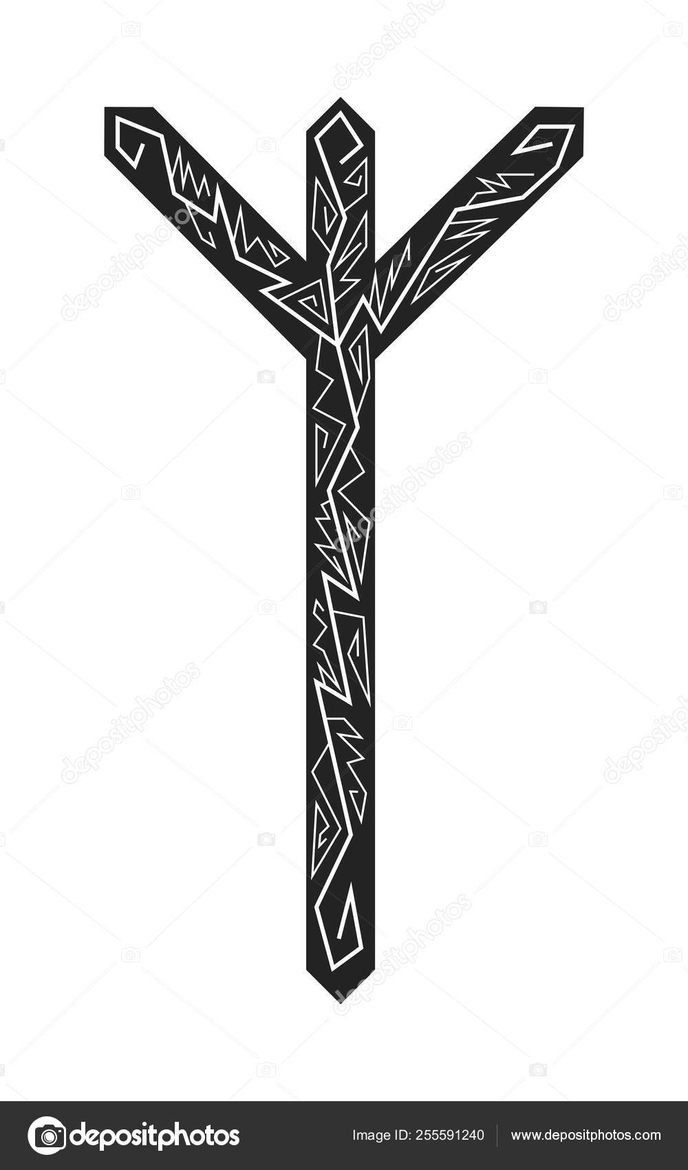 Algiz Elgiz rune. Ancient Scandinavian runes. Runes senior futarka ...