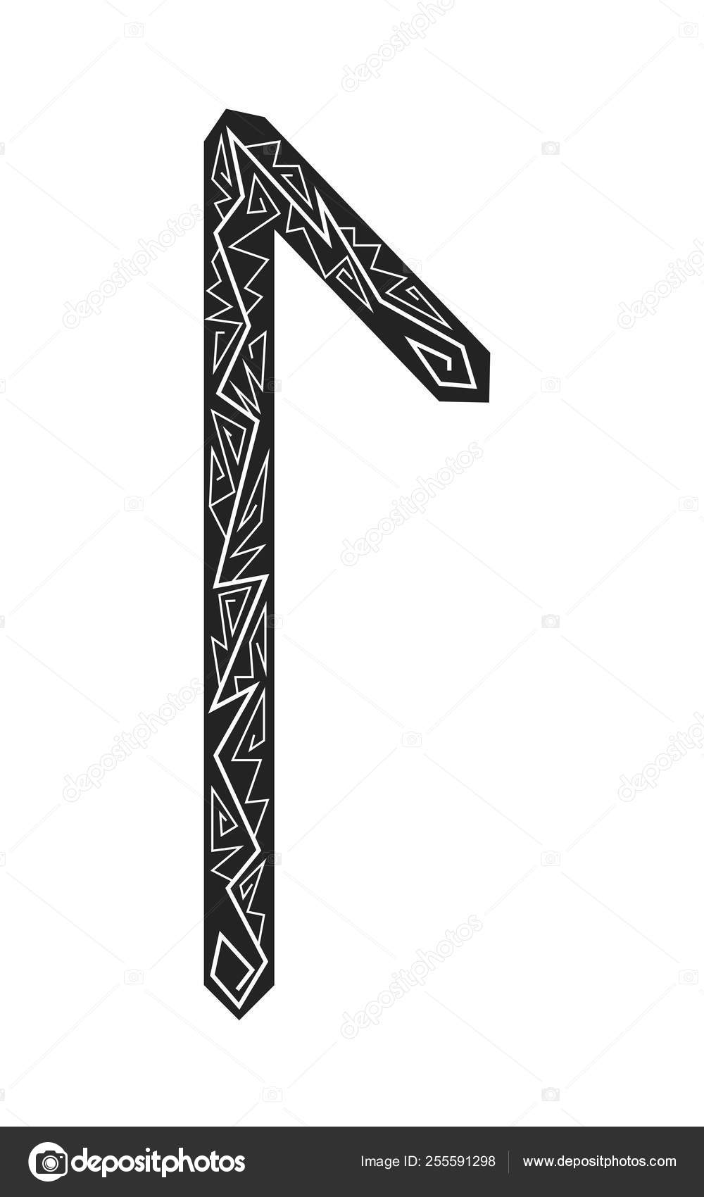 Laguz rune. Gamle skandinaviske runer. Runer senior futarka. Magi ...