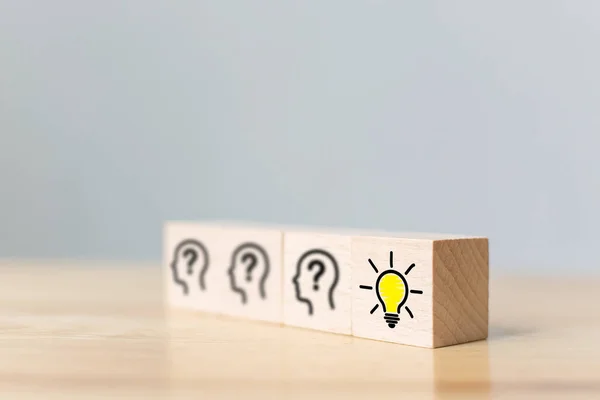 Concept Creative Idea Innovation Hand Choose Wooden Cube Block Head Stock Photo by ©marchmeena ...