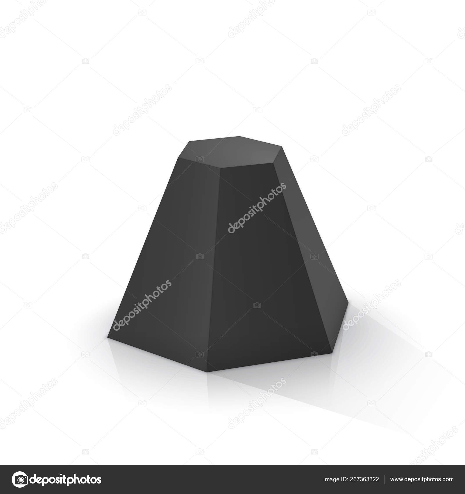 Black frustum hexagonal pyramid Stock Vector by ©Farber #267363322
