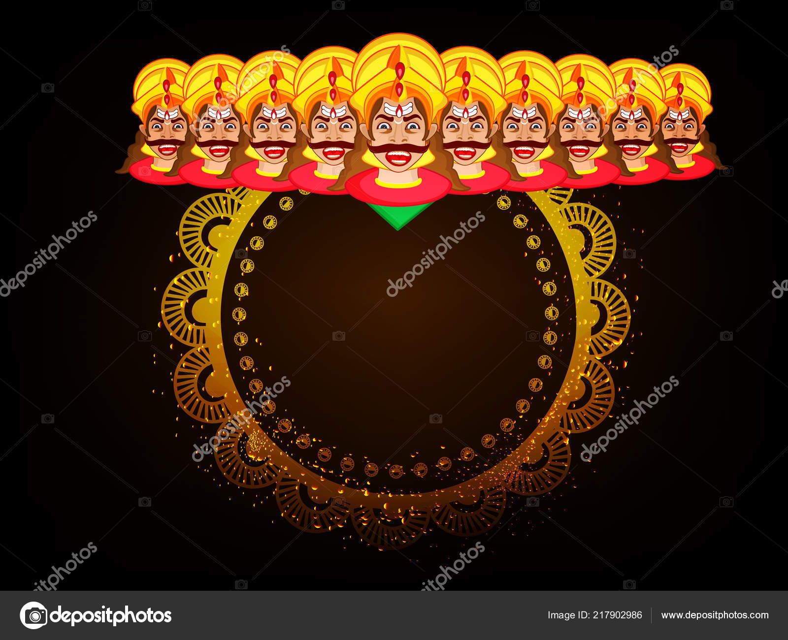 Black Background Golden Mandala Army Angry Screaming Men Stock Vector ...