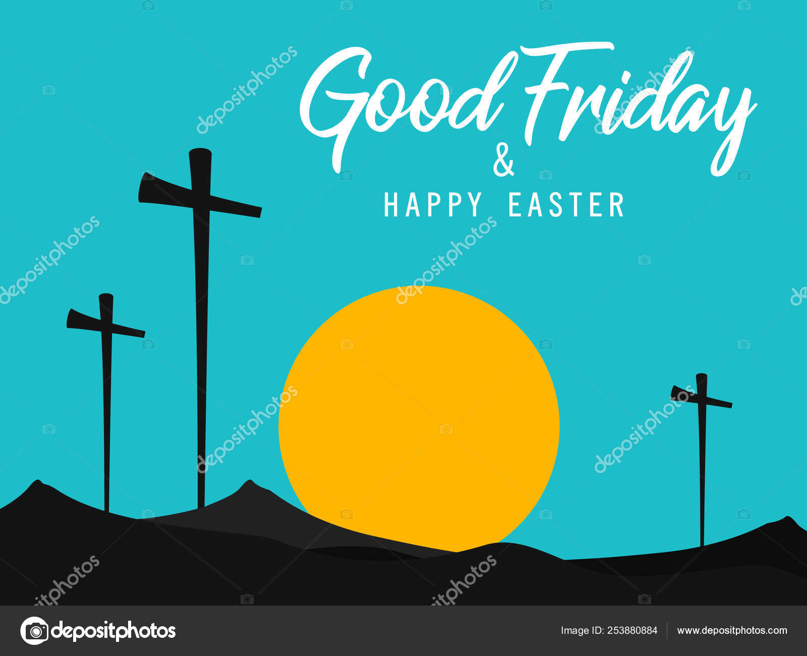 Good Friday Vector Illustration Header Greeting Background Text Good ...