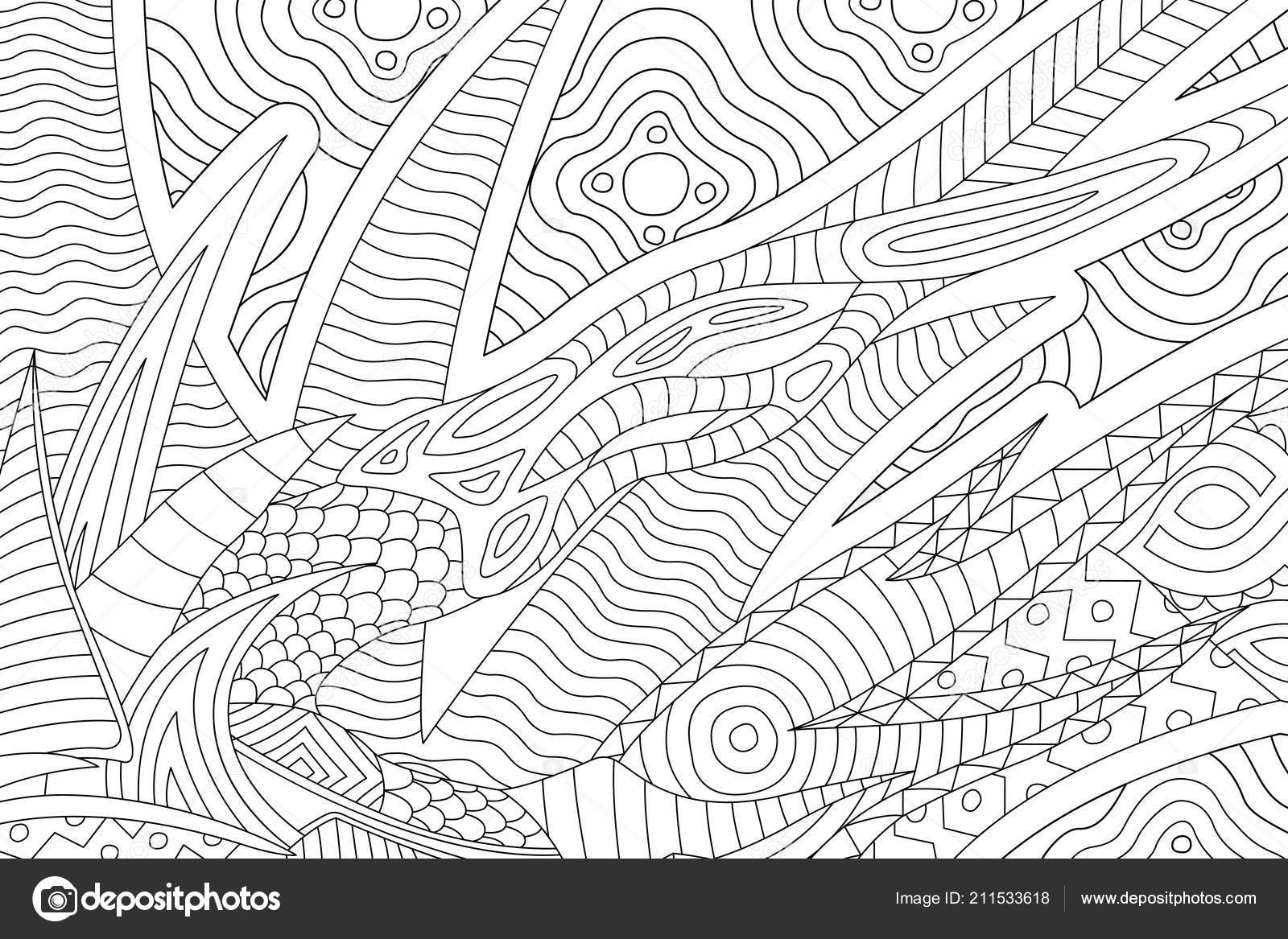 Beautiful coloring book page with abstract pattern Stock Illustration ...