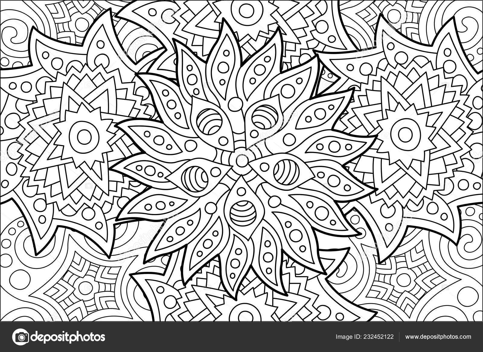 Beautiful coloring book page with abstract pattern Stock Vector Image ...