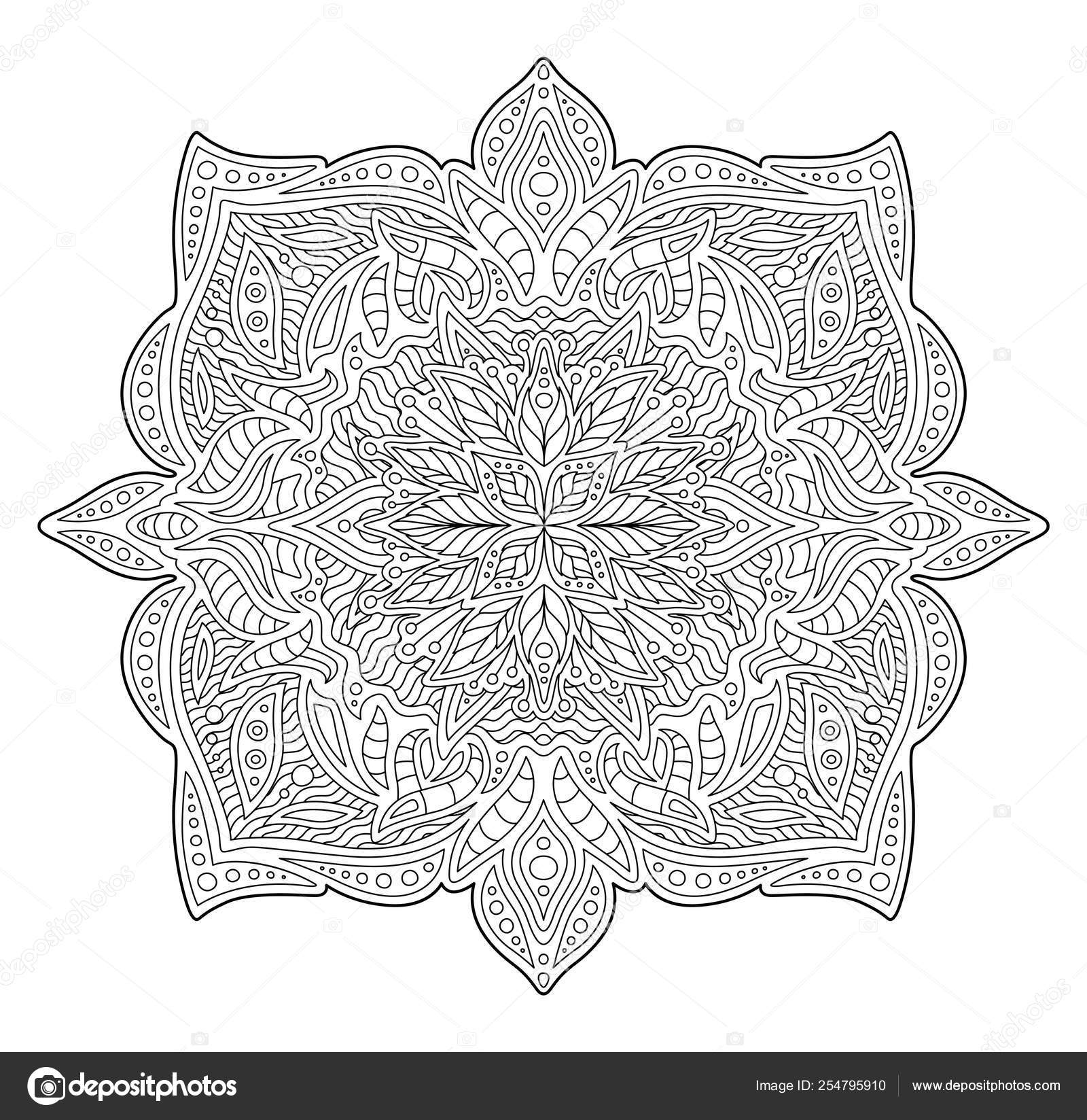 Illustration for coloring book with linear pattern Stock Vector Image ...