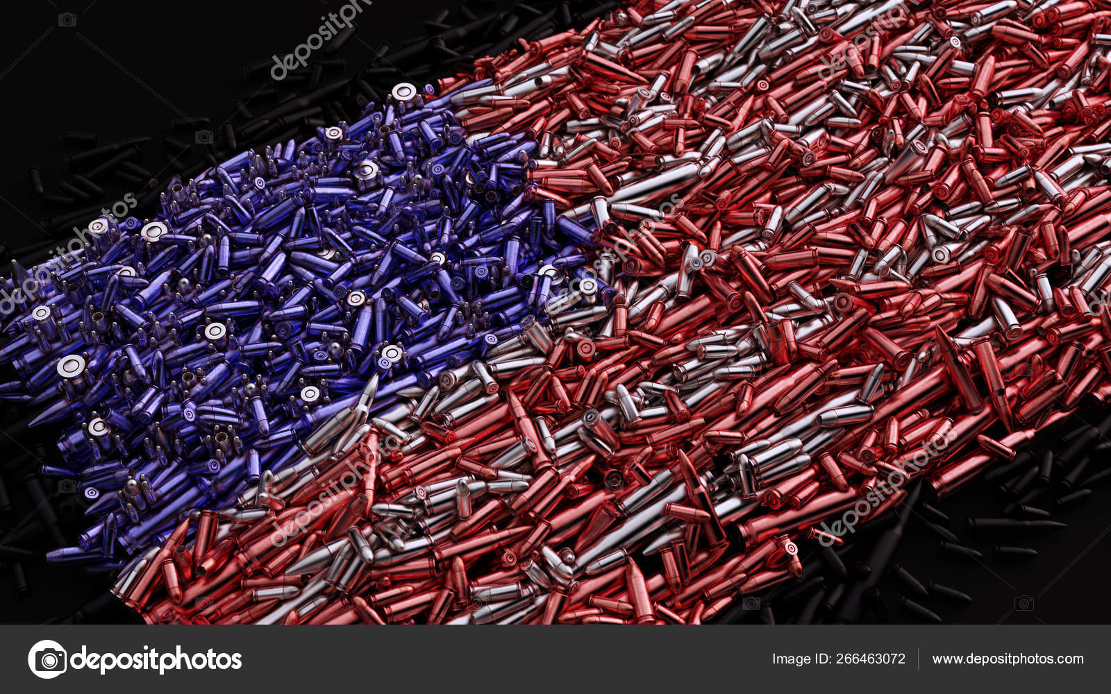 Usa Flag Formed Out Bullets Illustration Rendering — Stock Photo ...